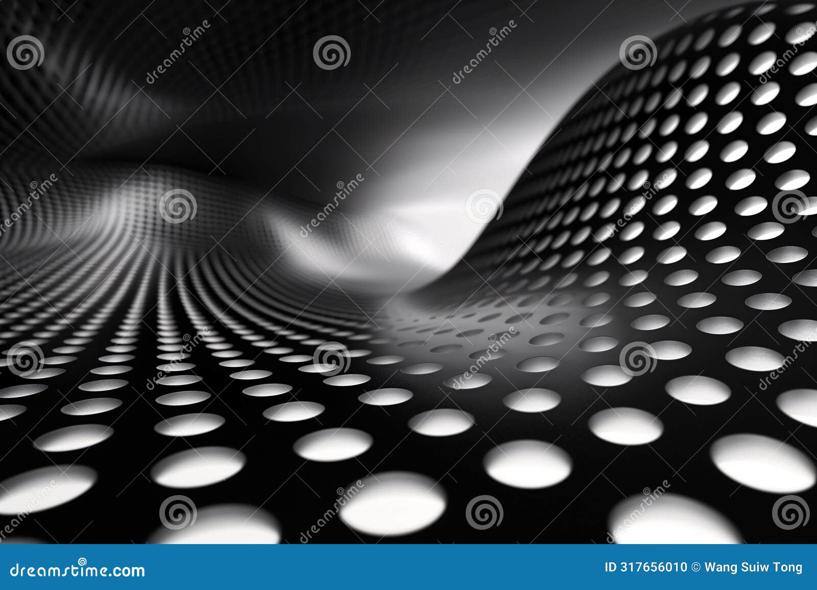 Abstract Monochrome Pattern with a Wavy Distortion of Perforated ...