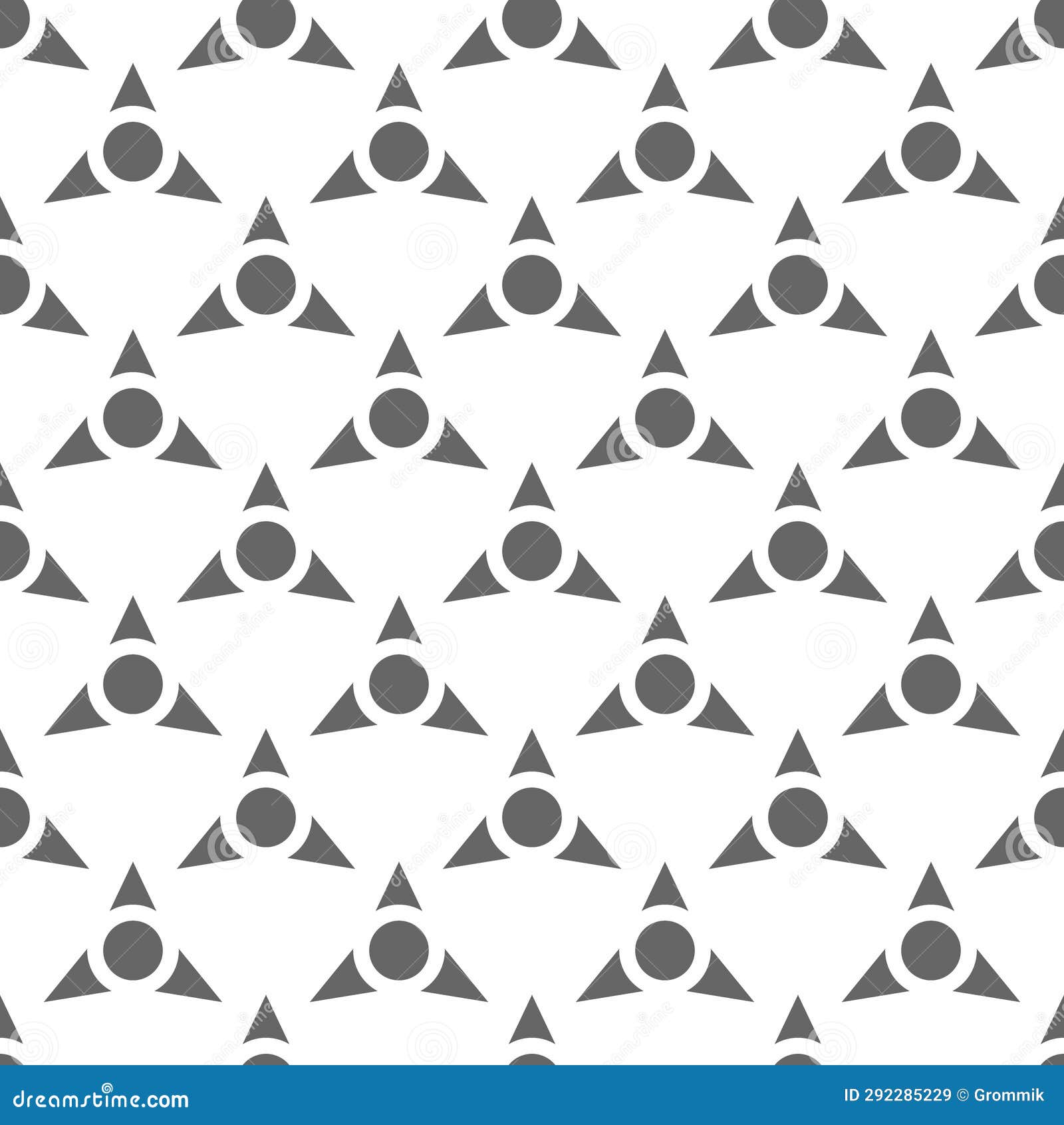 Abstract Monochrome Seamless Geometric Pattern. Circle and Triangle on ...