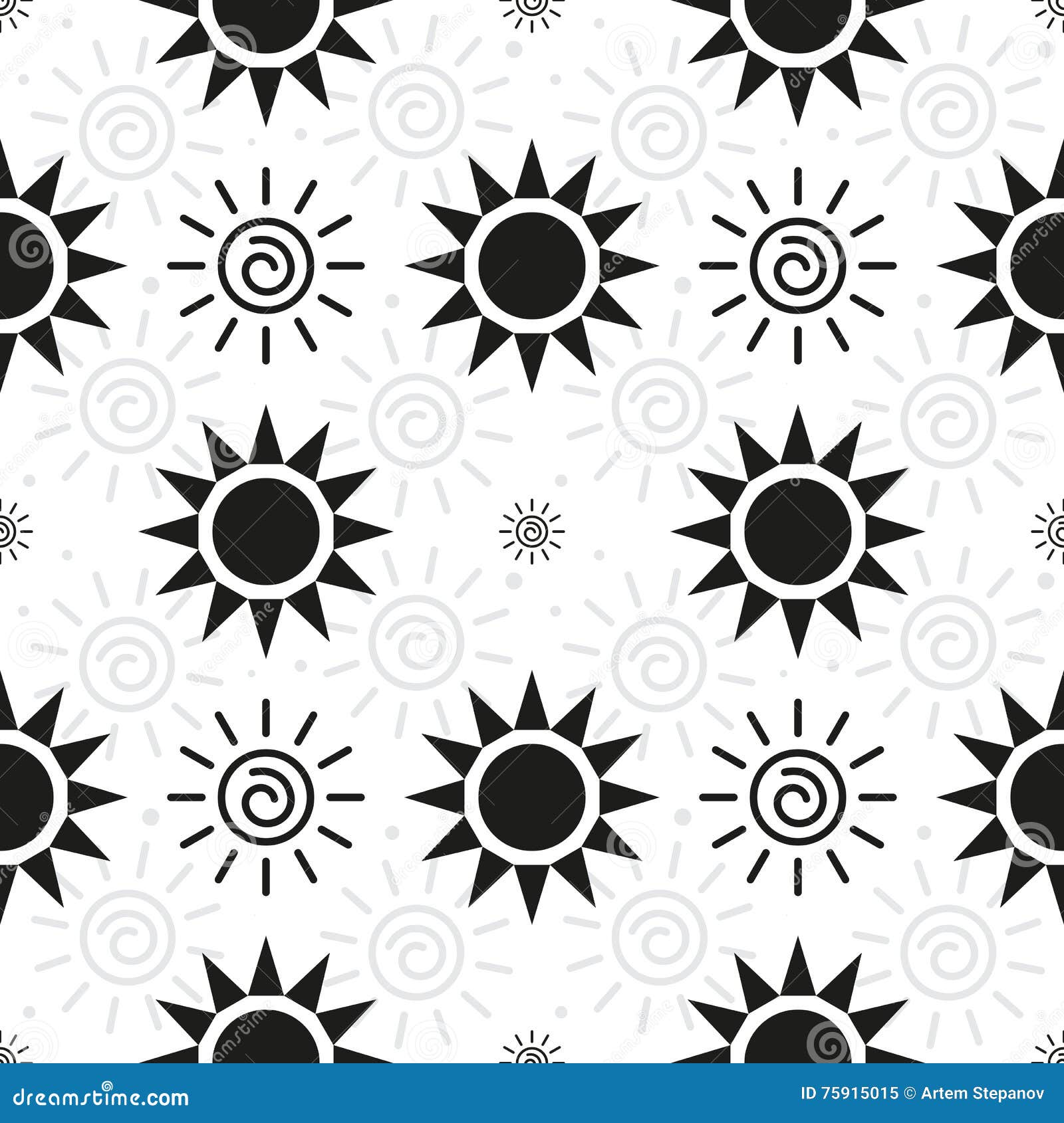 Abstract Monochrome Sun Pattern Stock Vector - Illustration of ...
