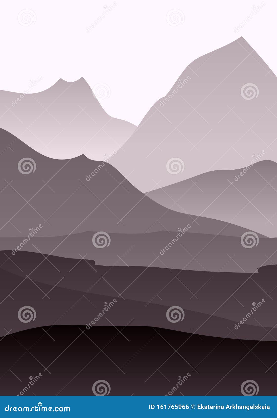 Abstract Monochrome Vector Landscape Stock Vector - Illustration of ...