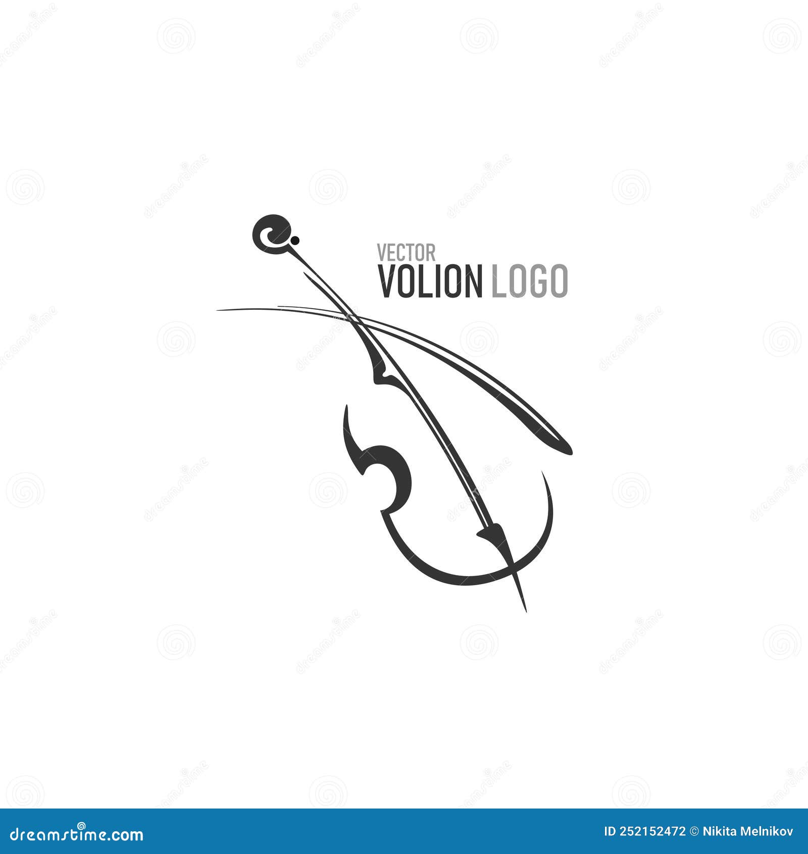 Abstract Monochrome Violin Logo. Stock Vector - Illustration of ...