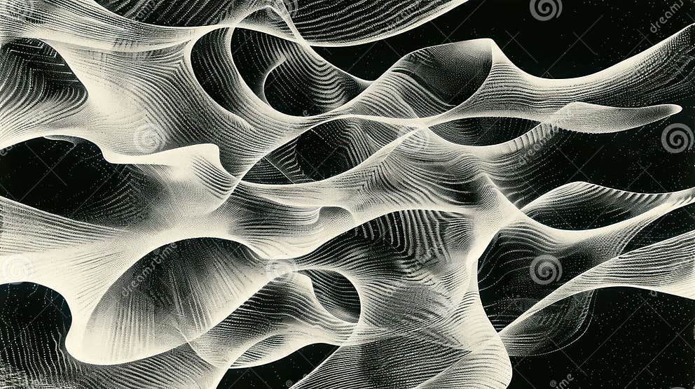 Abstract Monochrome Waves Creating A Dynamic Visual Rhythm Stock Illustration Illustration Of