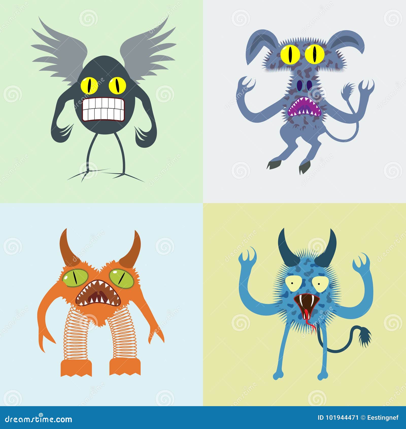 Abstract Monsters Set.Vector Illustration. Stock Vector - Illustration ...