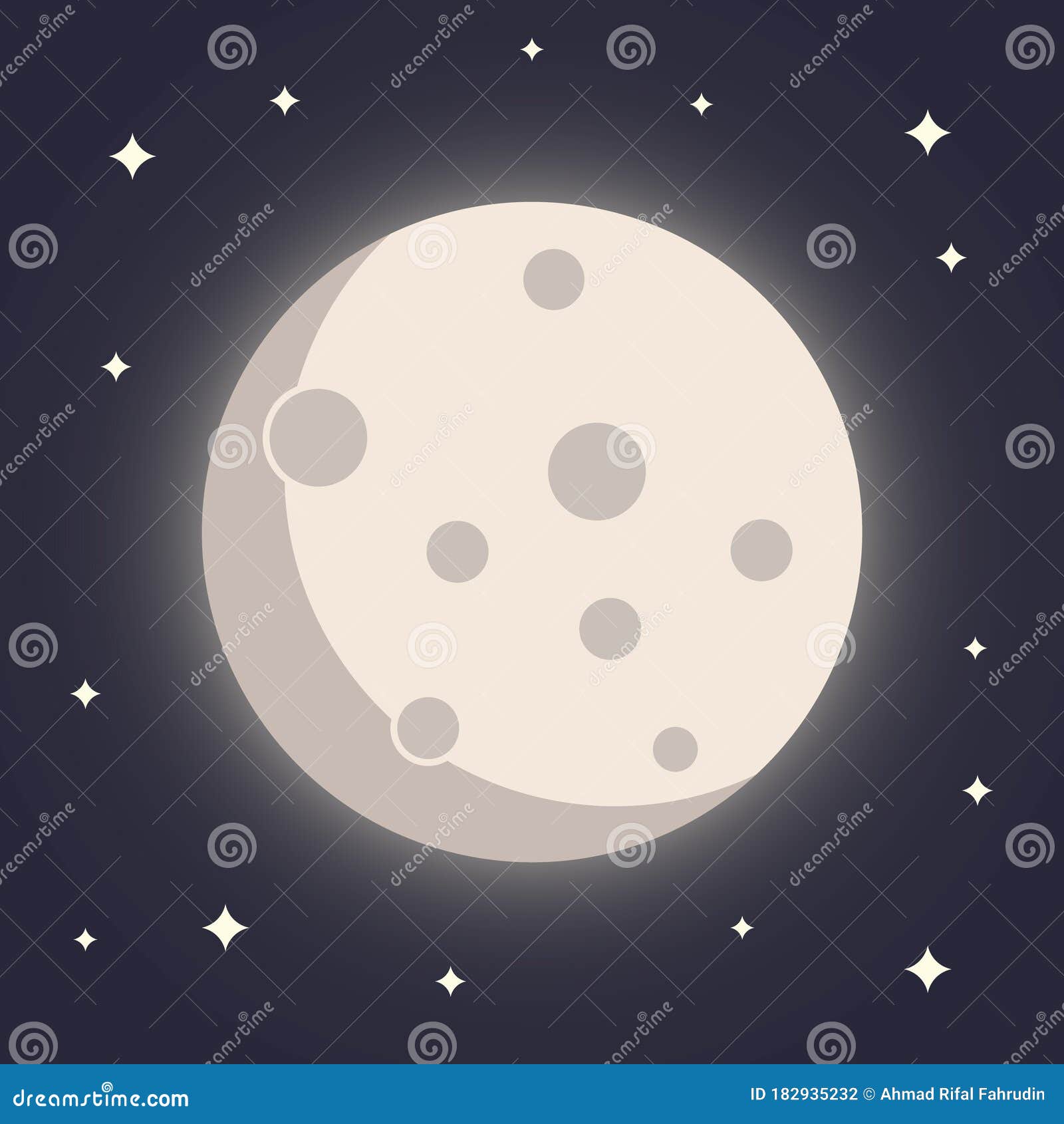 Abstract Moon Background . Moon Vector Illustration . Flat and Clean ...