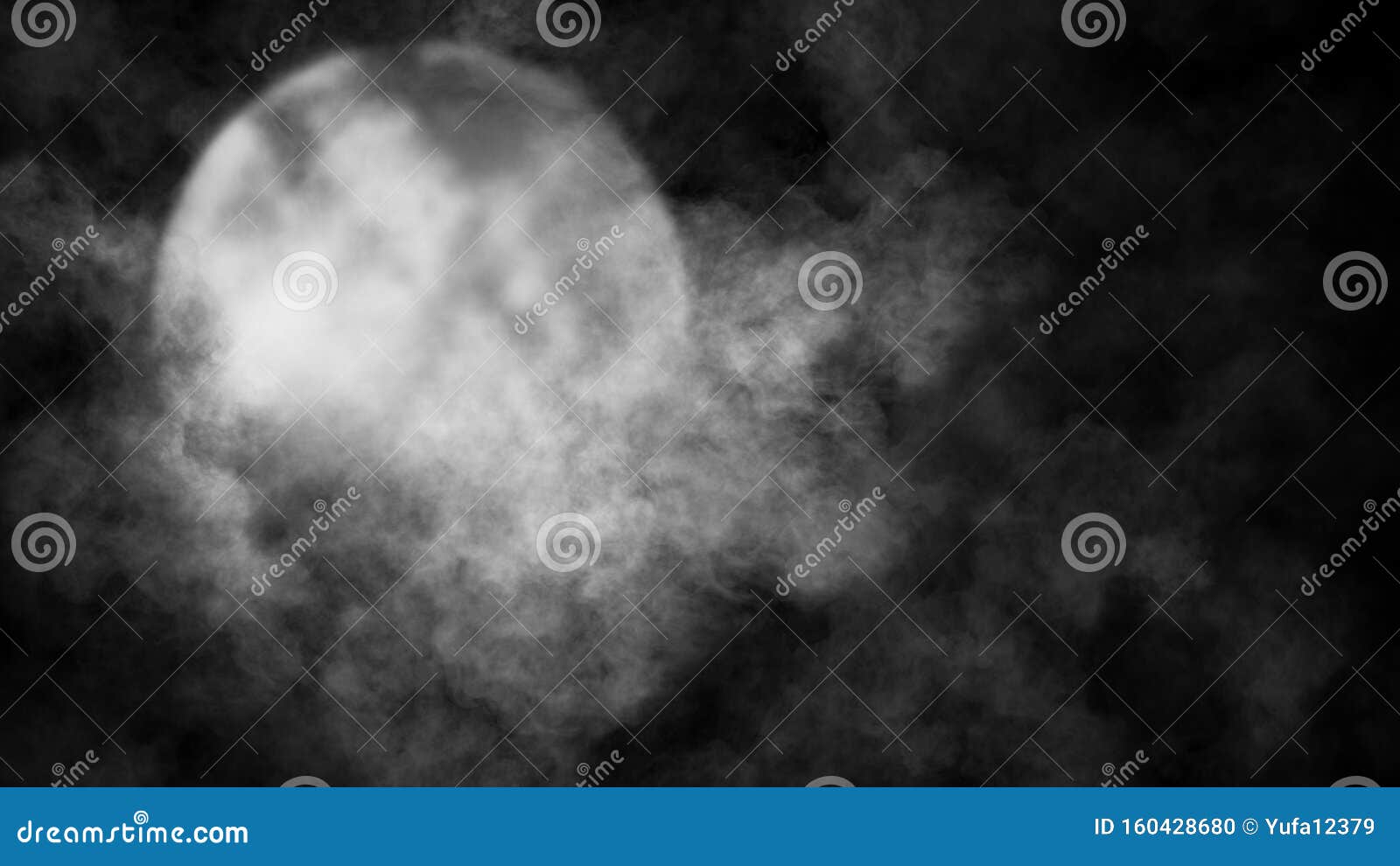 Abstract Moon and Clouds with Mystery Smoke Backdround. Astronomy ...