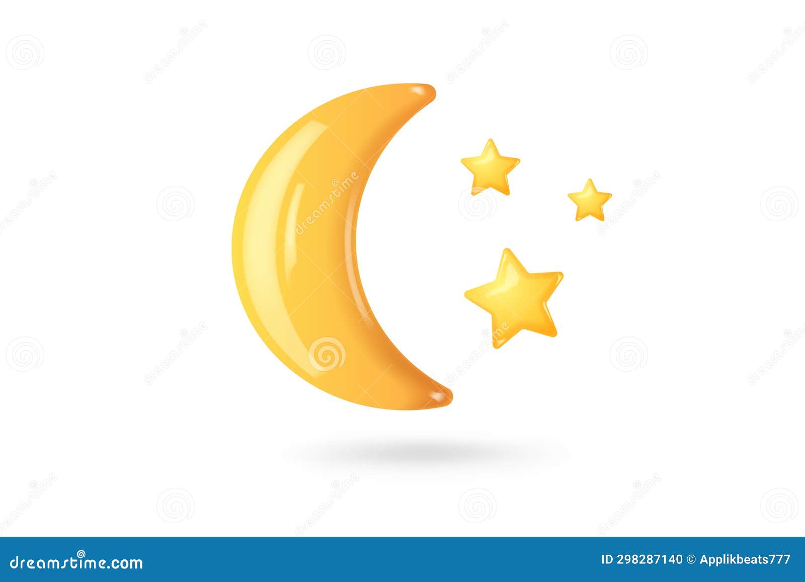 Abstract Moon or Crescent with Stars. Vector Illustration Stock Vector ...
