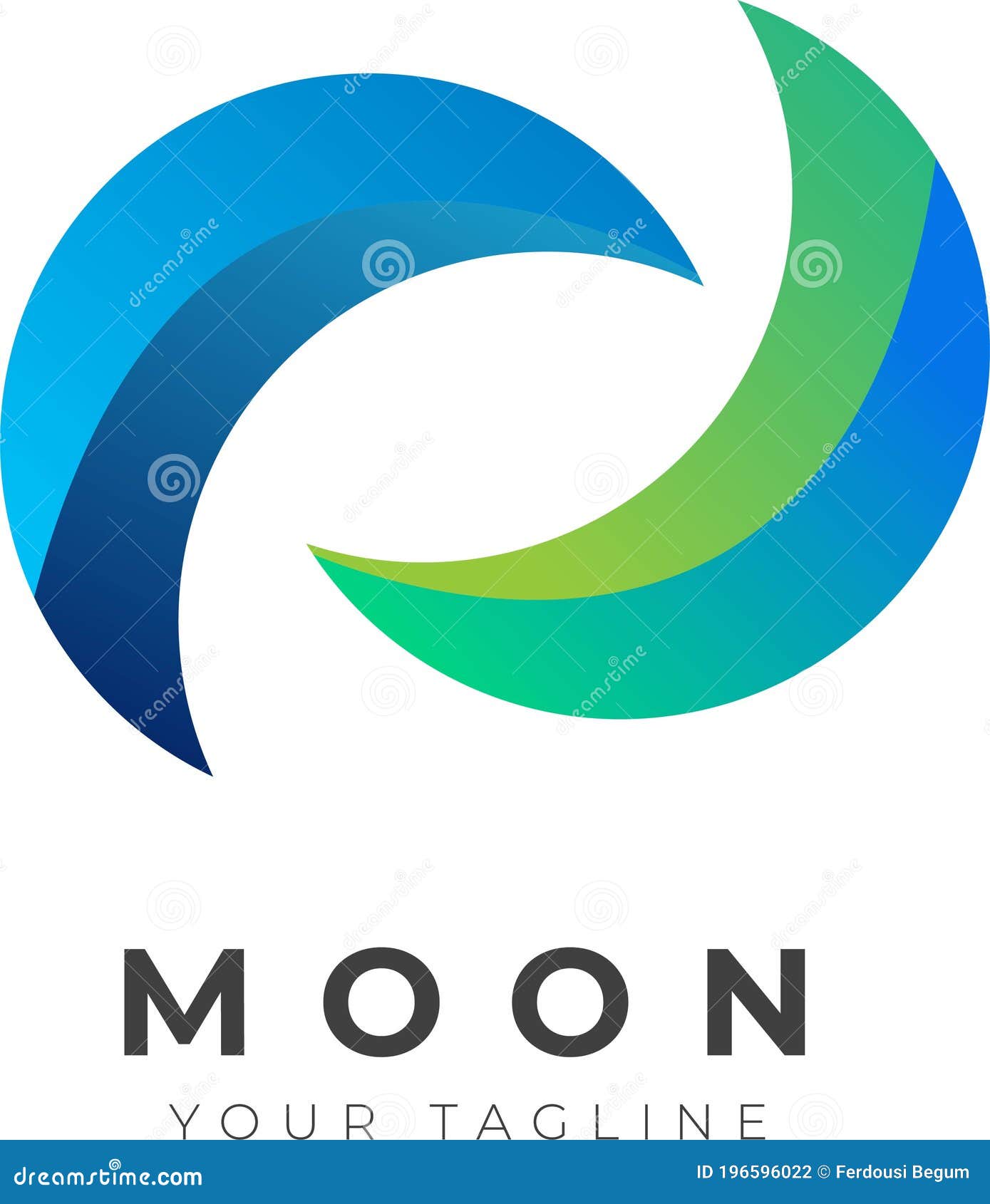 Abstract Moon Logo Circular Spinning Template Design Stock Vector ...