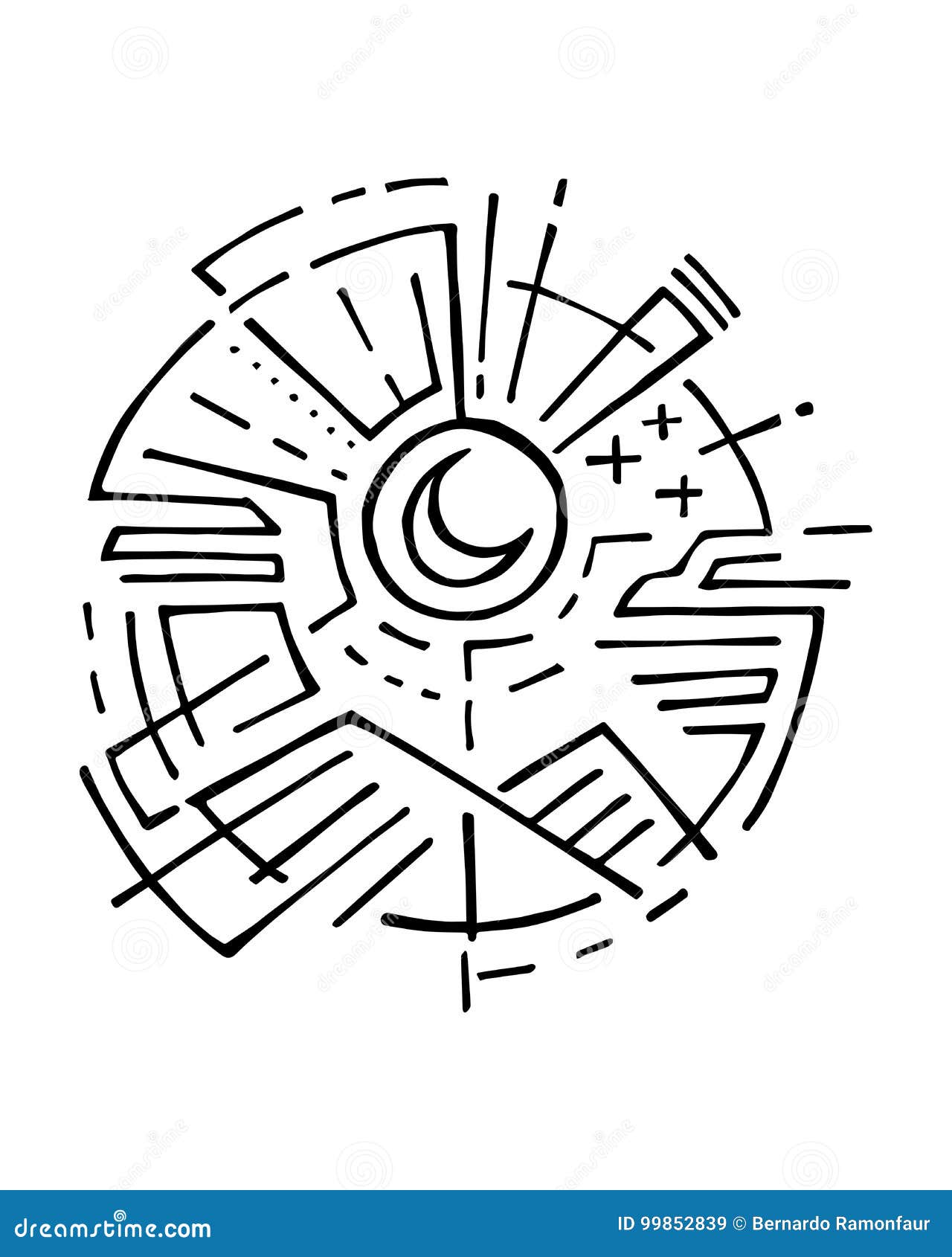 Abstract Moon and Mountains Symbol or Logo Illustration Stock Vector ...