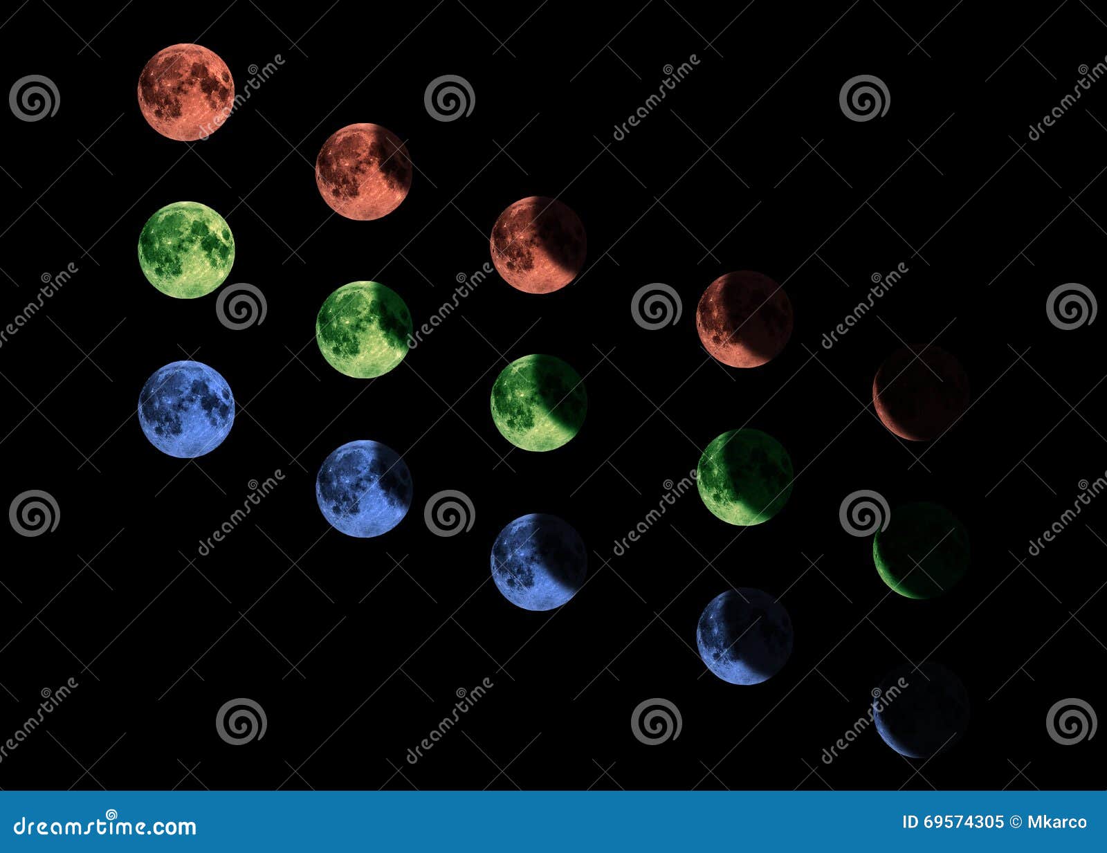 Abstract moon phase rgb stock image. Image of blue, night - 69574305