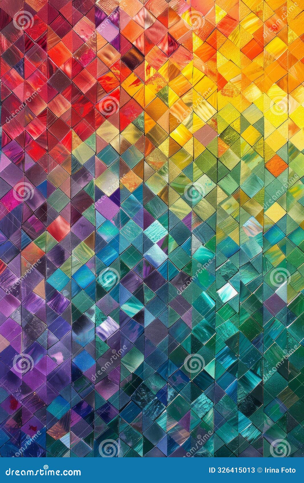 Abstract Mosaic with Bright Colors in the Rainbow Spectrum Stock Image ...