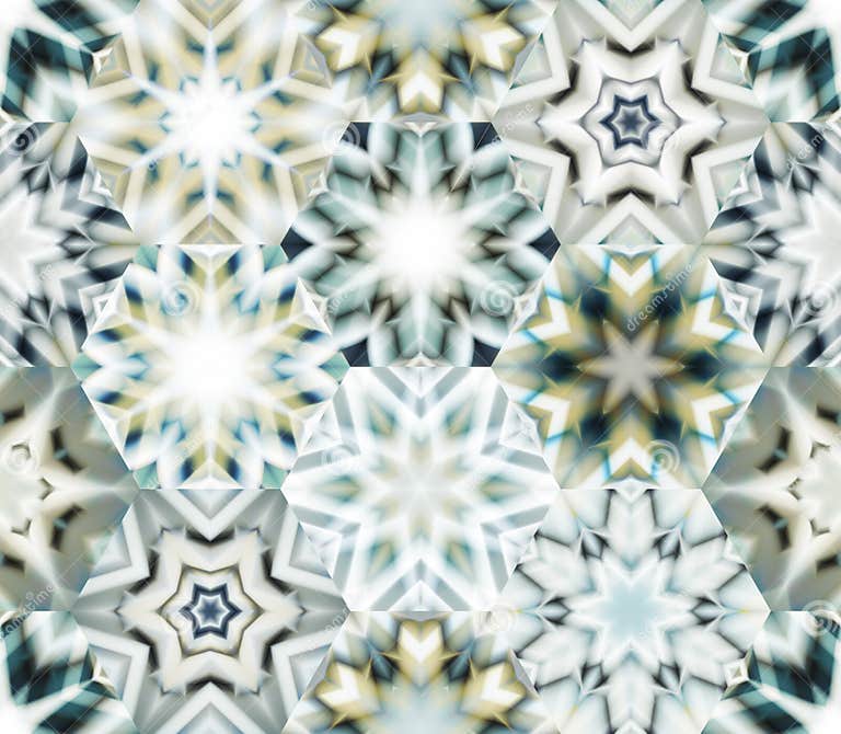 Abstract Mosaic of Caleidoscopes. Hexagonal Image Structure Stock ...