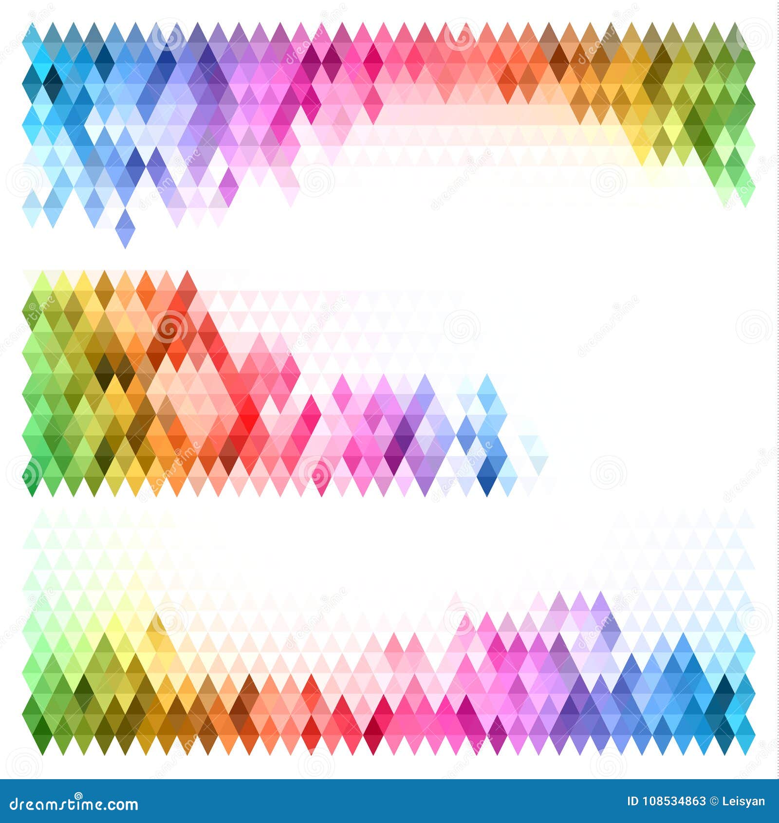 Set of Multicolored Triangular Banners Stock Vector - Illustration of ...