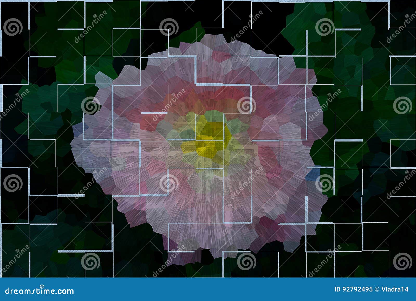 Abstract mosaic flower stock image. Image of backdrop - 92792495