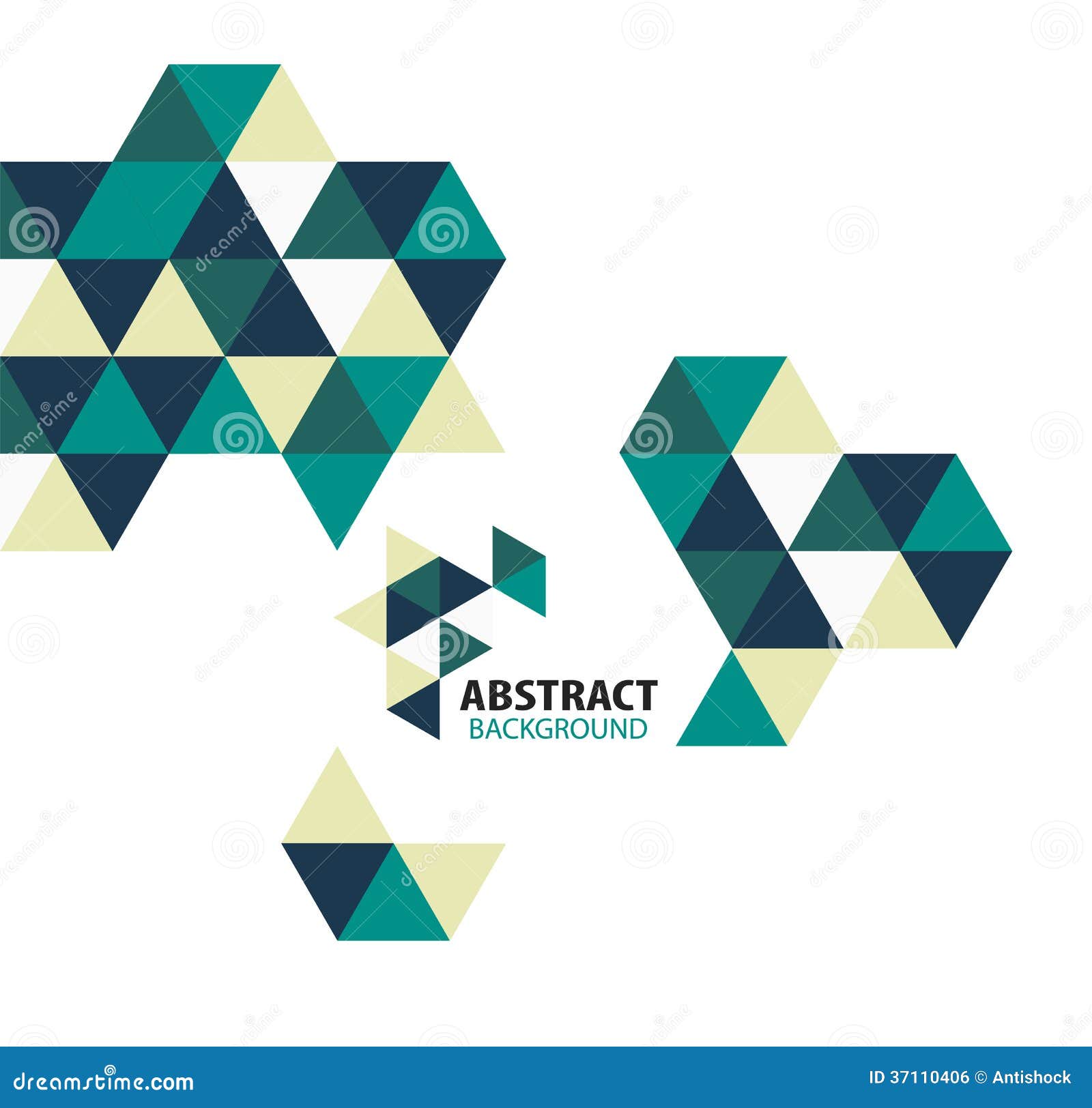 Abstract Mosaic Geometric Shapes Isolated Stock Vector - Illustration ...