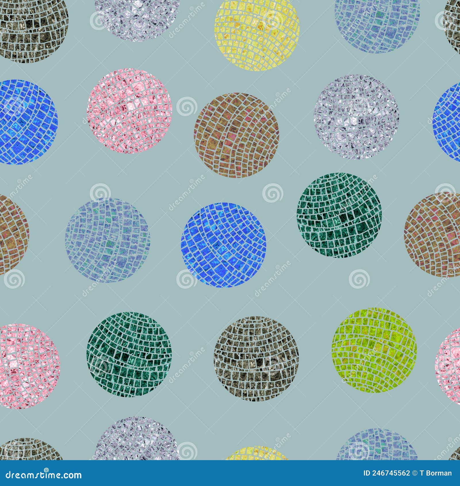 Abstract Mosaic Isolated Spheres Seamless Pattern Background Stock ...