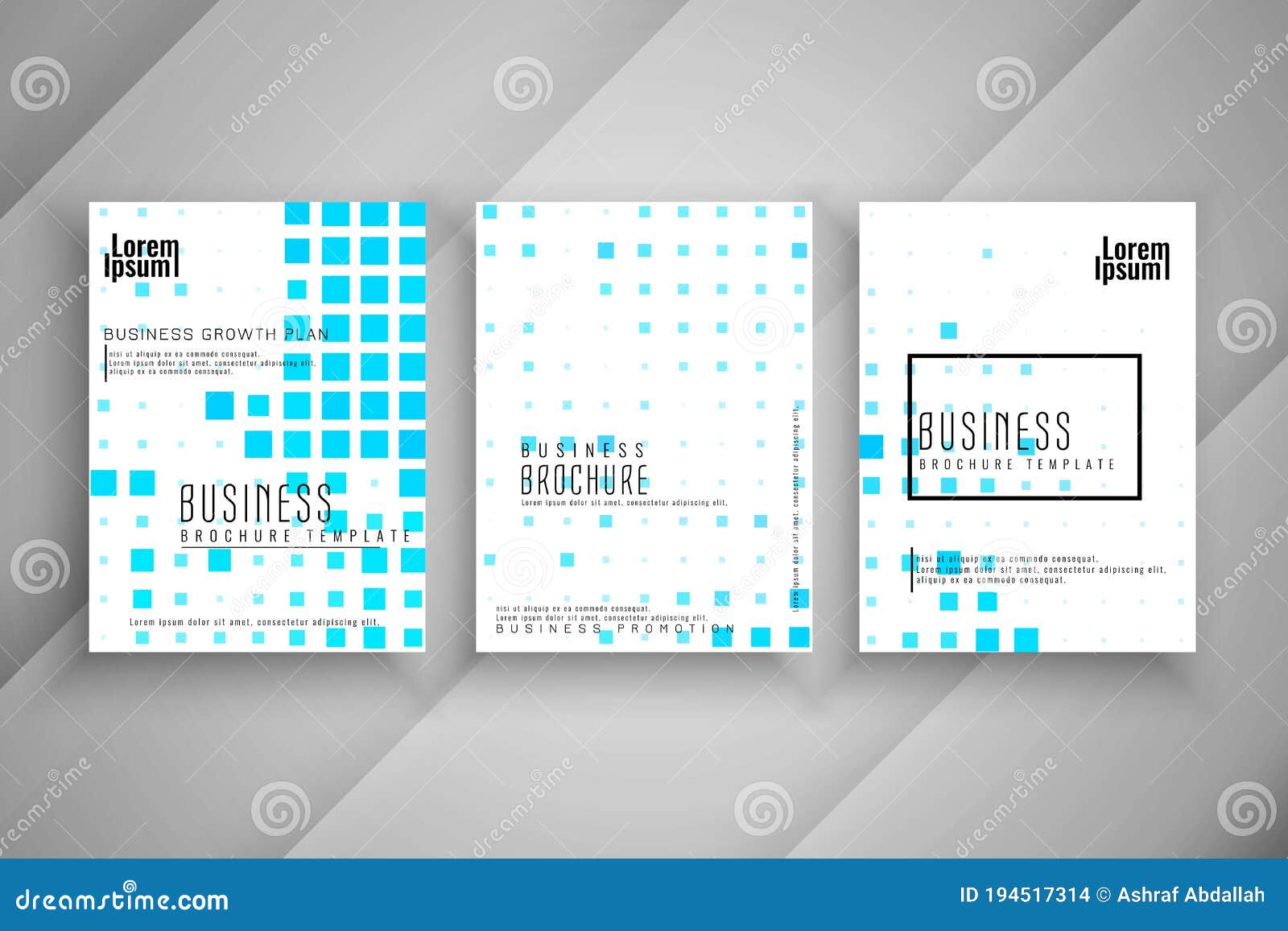 Abstract Mosaic Pattern Business Brochure Template Set Stock Vector ...
