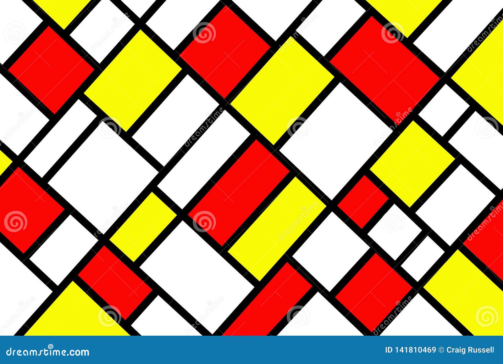 Abstract Mosaic Pattern Grid with Random Colours Stock Illustration ...
