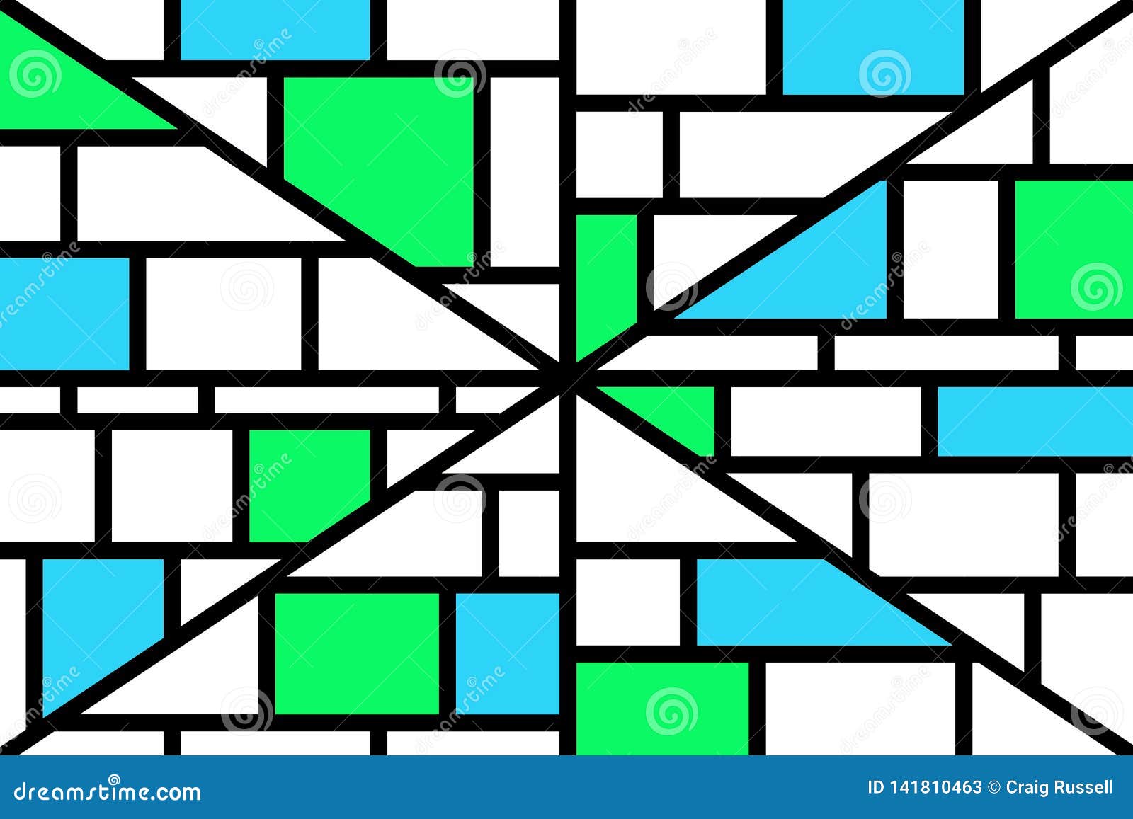 Abstract Mosaic Pattern Grid with Random Colours Stock Illustration ...