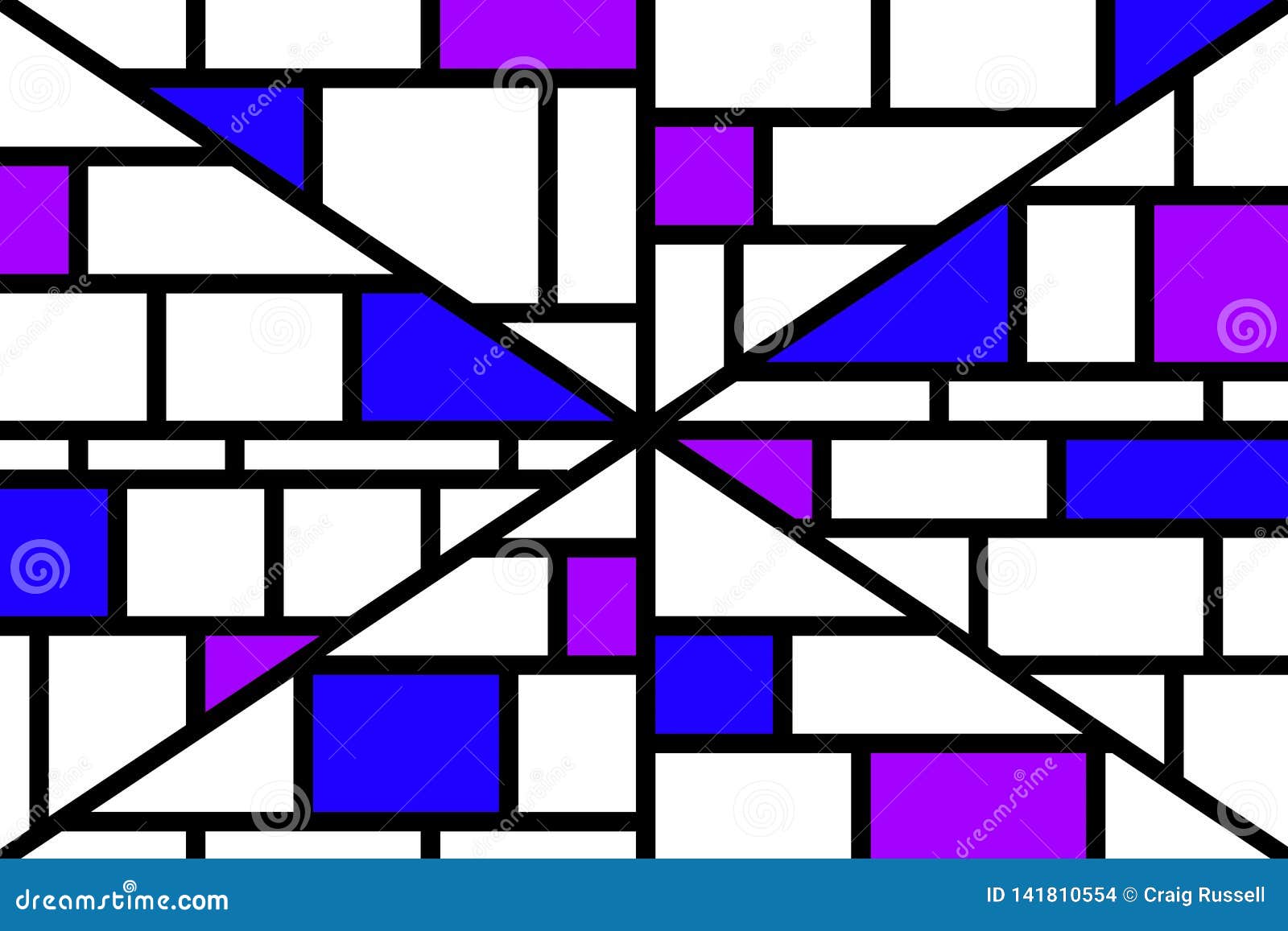 Abstract Mosaic Pattern Grid with Random Colours Stock Illustration ...