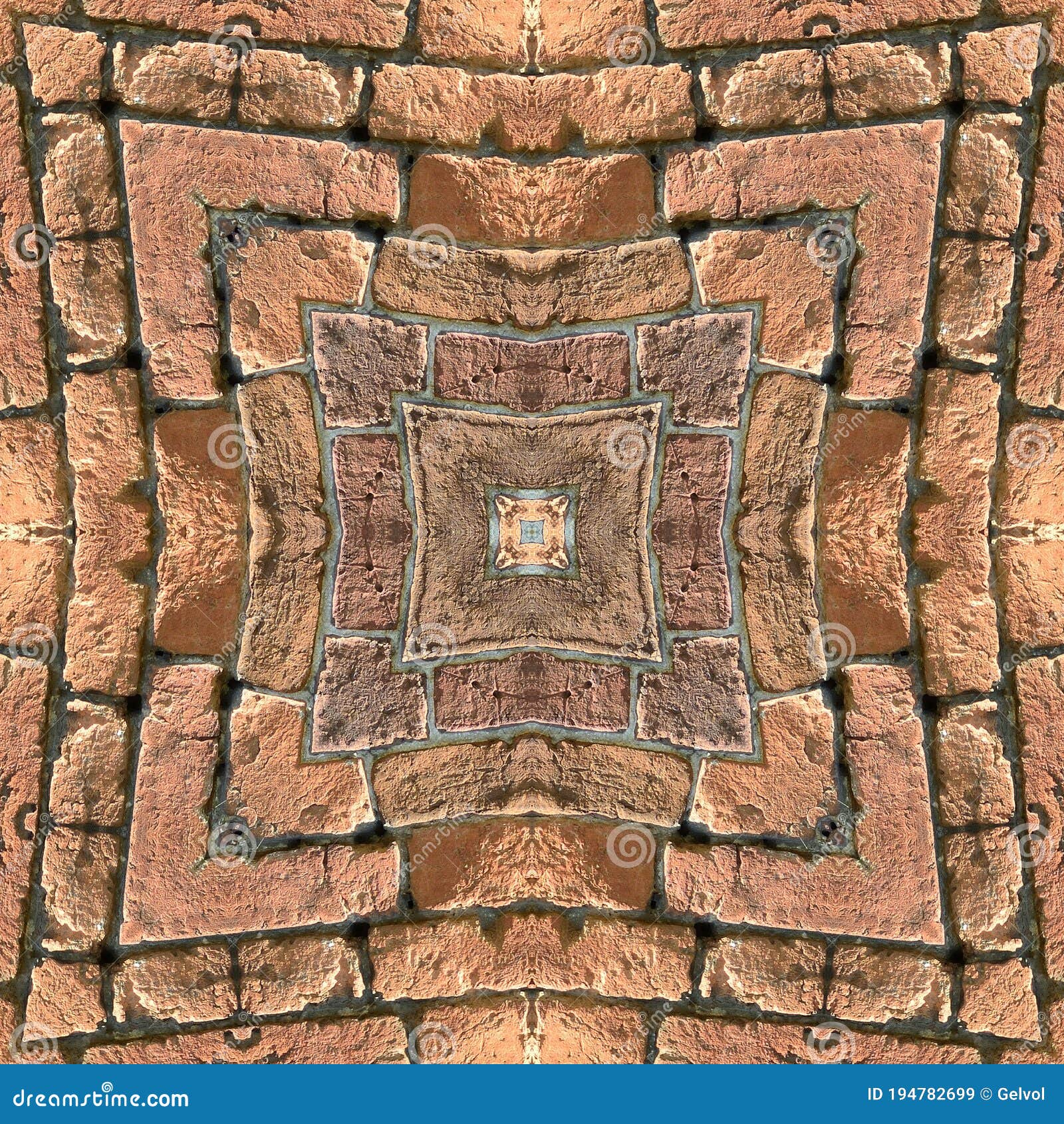 Abstract Mosaic Seamless Pattern of Old Red Bricks and Cement Stock ...