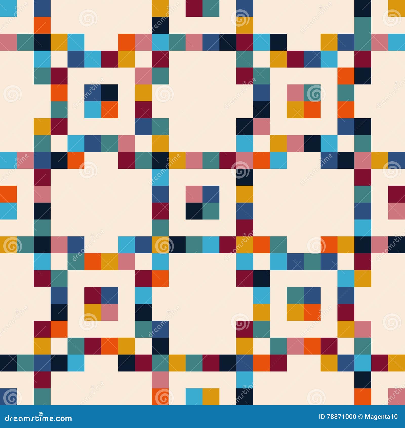 Abstract Mosaic Tiles, Seamless Geometric Pattern Stock Vector ...