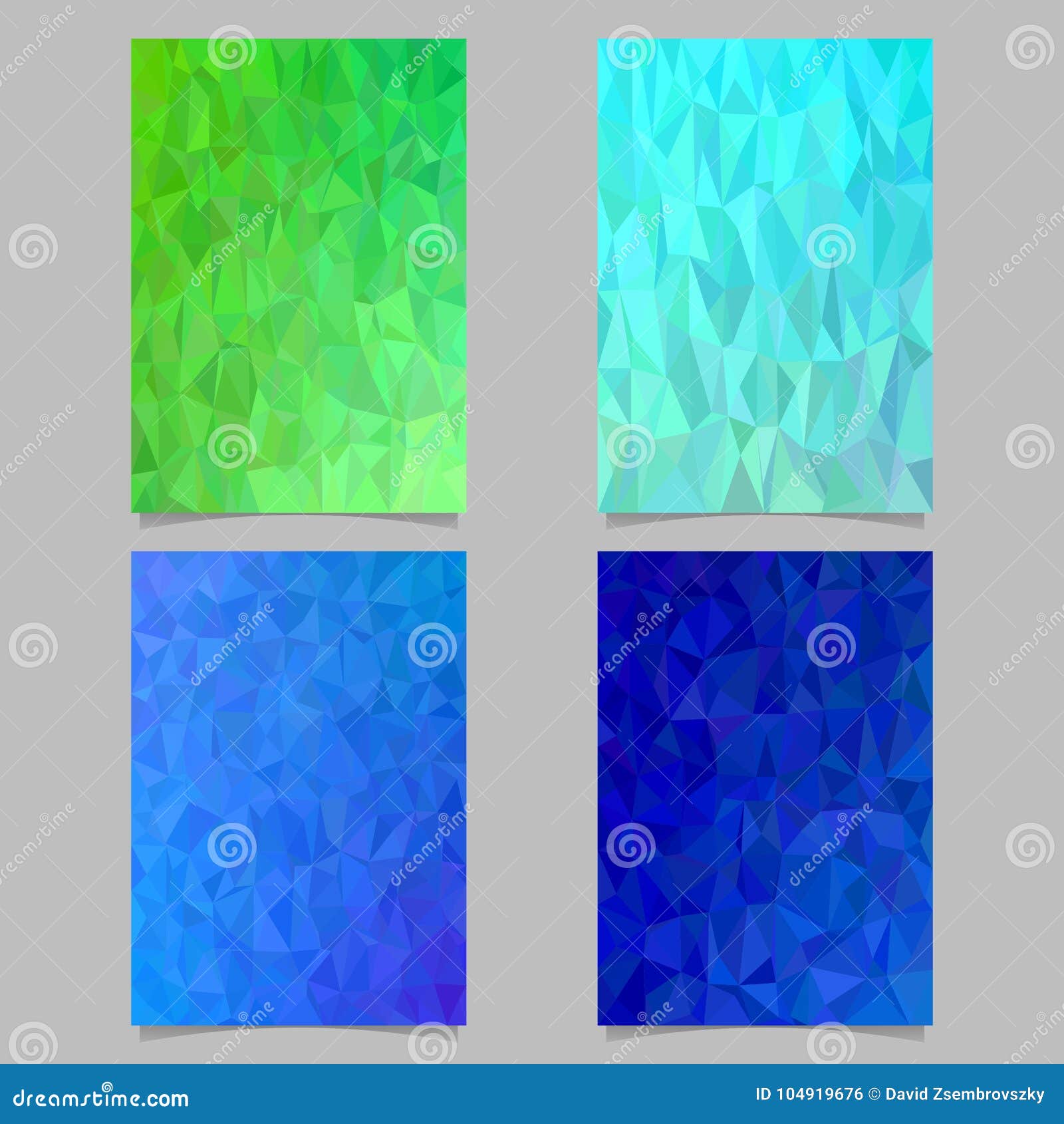 Abstract Mosaic Triangle Tile Pattern Page Template Set Document