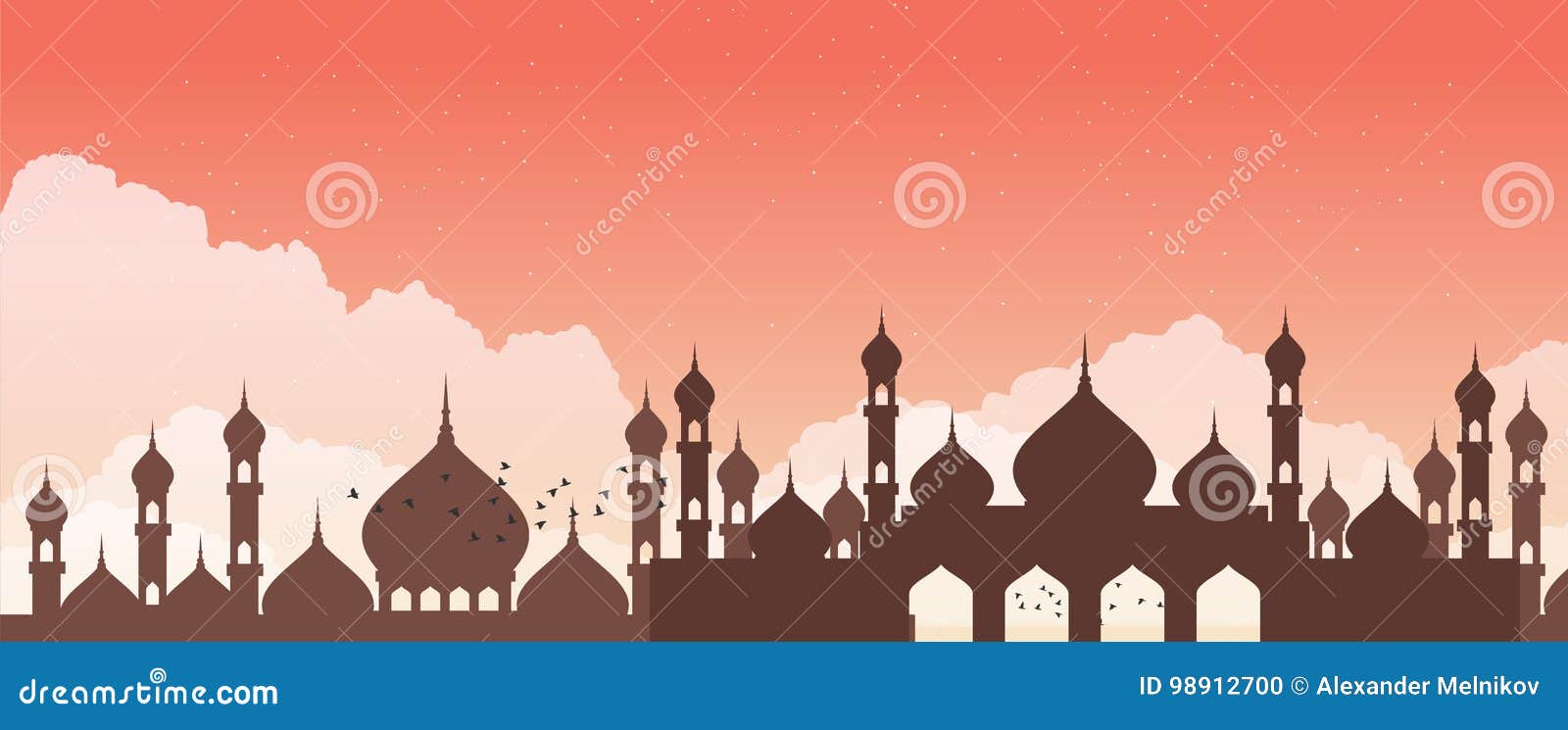 Abstract Mosque Painting With Moon Reflection - Baroque Inspired ...
