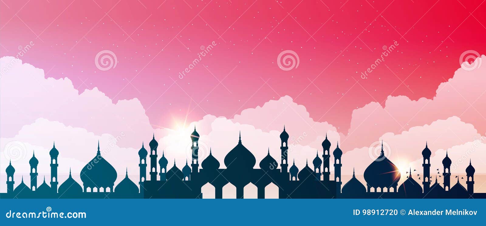 Abstract Mosque Against the Sky with Clouds Stock Vector - Illustration ...