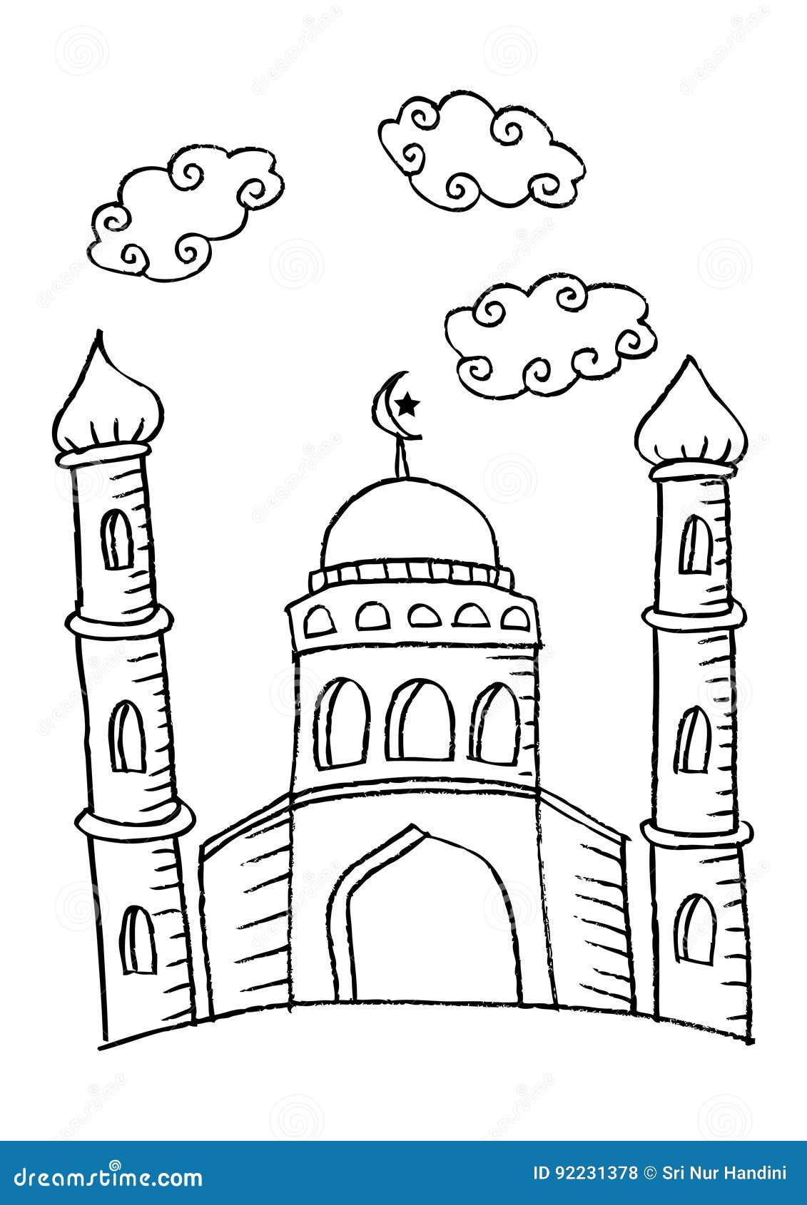 Abstract Mosque Painting With Moon Reflection - Baroque Inspired ...