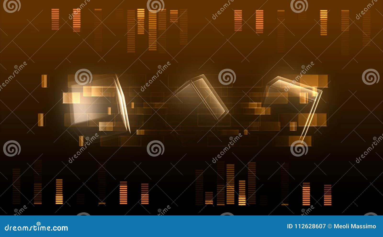 Abstract Motion Background with Bronze Equalisers and Animated Bronze ...