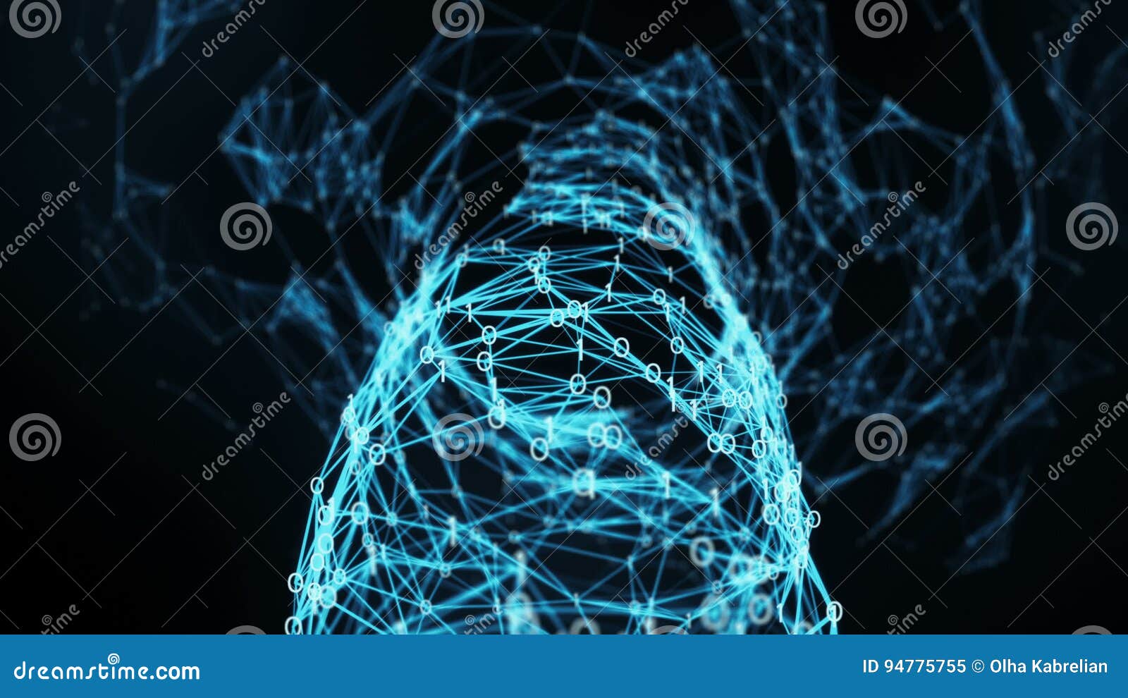 Abstract Motion Background - Digital Binary Plexus Funnel Loop Stock Video - Video of looped ...