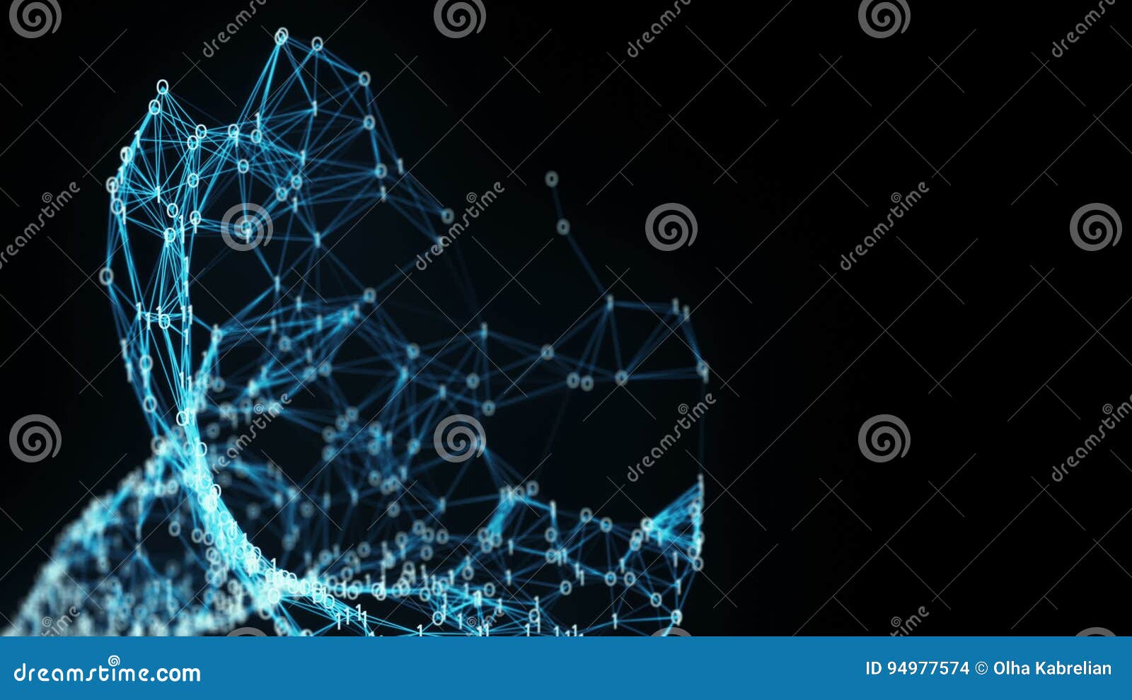 Abstract Motion Background - a Flying through Digital Binary Plexus Funnel Stock Footage - Video ...