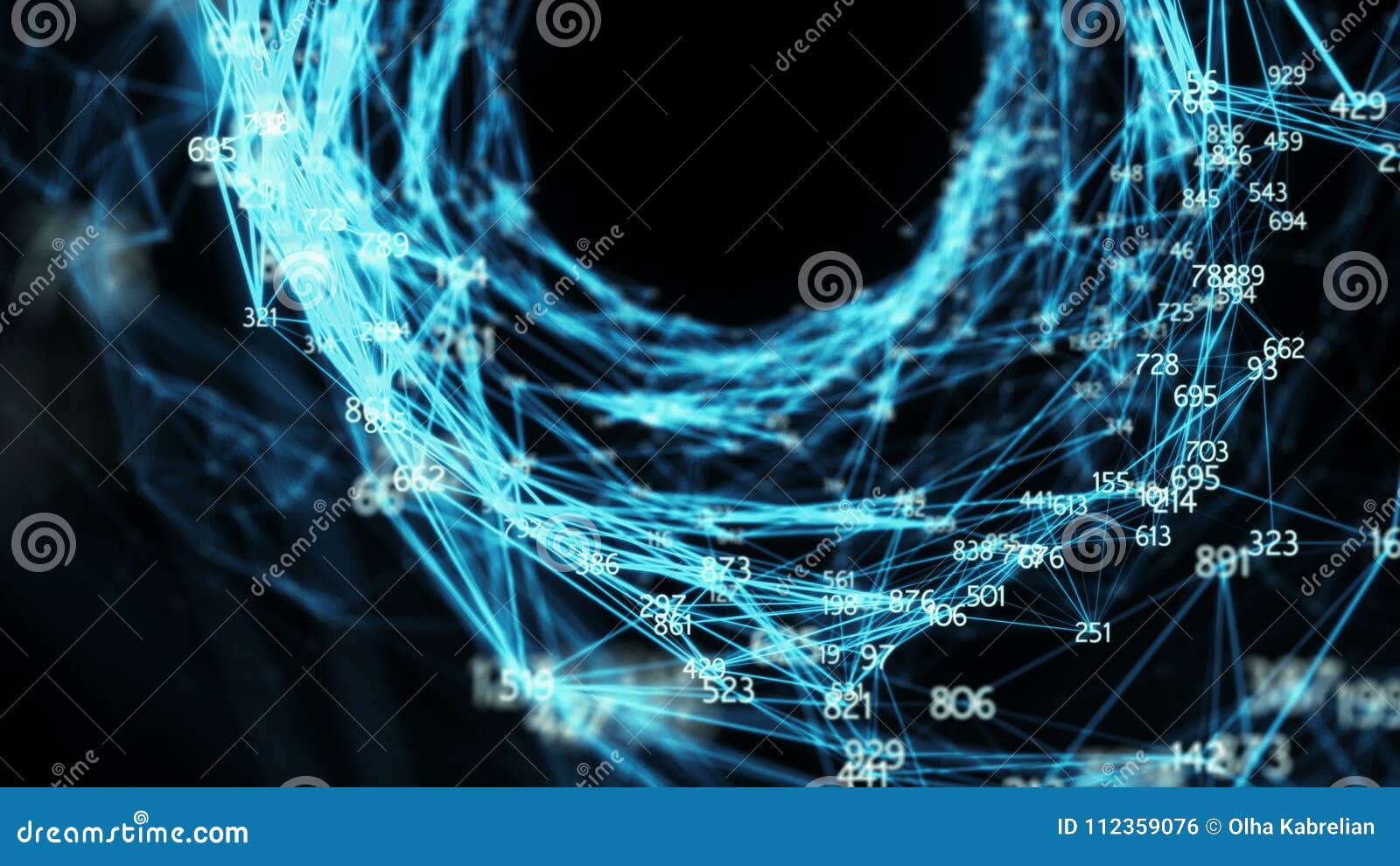 Abstract Motion Background - Random Digits Digital Plexus Tunnel Funnel Loop Stock Footage ...