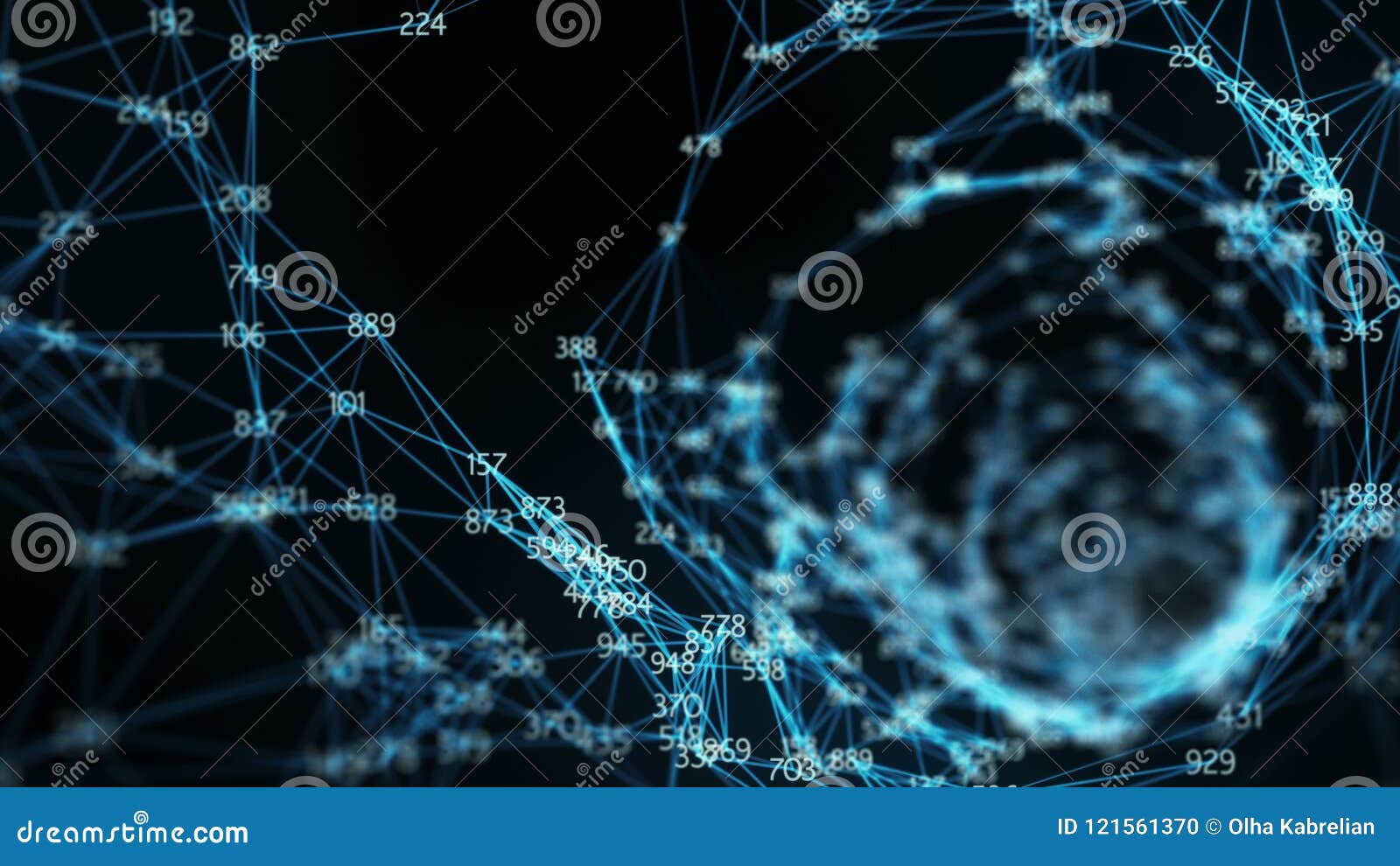 Abstract Motion Background - Random Digits Digital Plexus Tunnel Funnel Loop Stock Footage ...