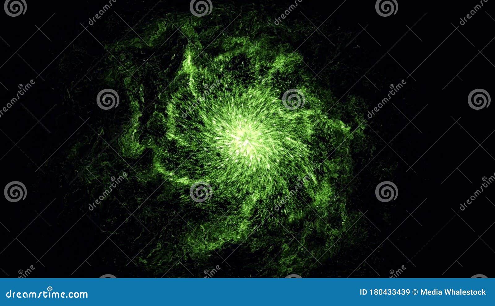 Abstract Motion Background of Shining Green Particles or Stars Under ...