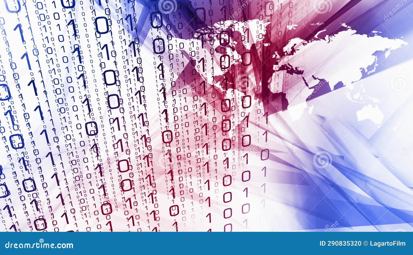 Abstract Motion Design Binary Code and World Map Animation in 4k ...