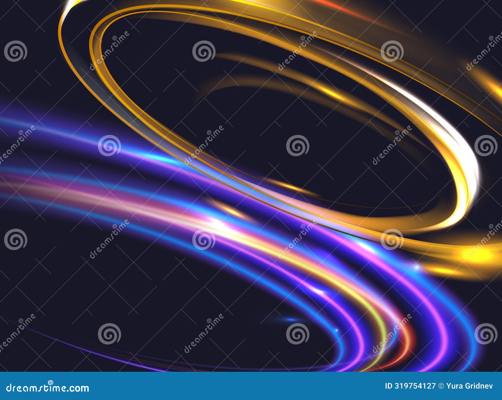 Abstract Motion Light Effect. Futuristic Wave Flash. Shining Space ...