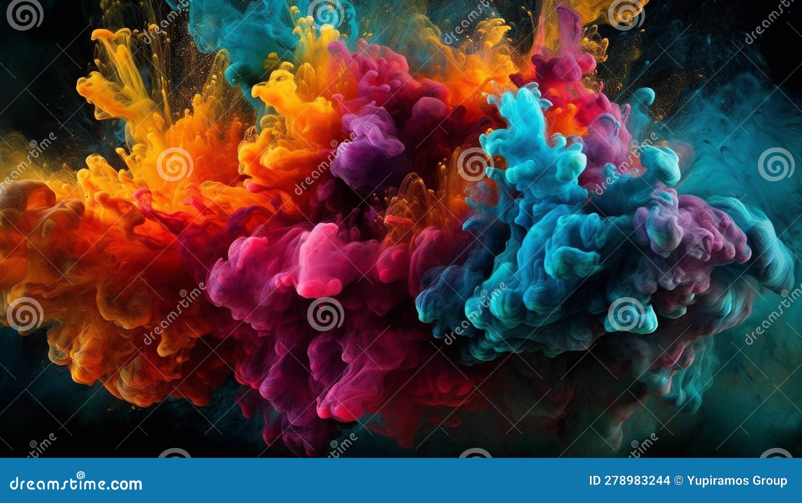 Abstract Motion of Multi Colored Ink Creates Futuristic Underwater ...