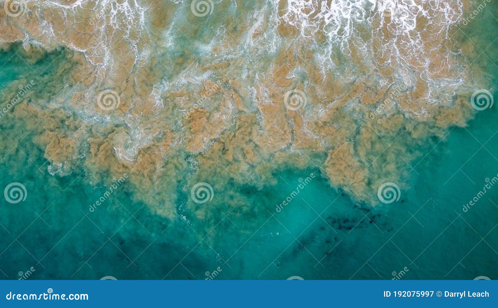Abstract of a Wave Breaking and the Sand Being Disturbed Stock Image ...
