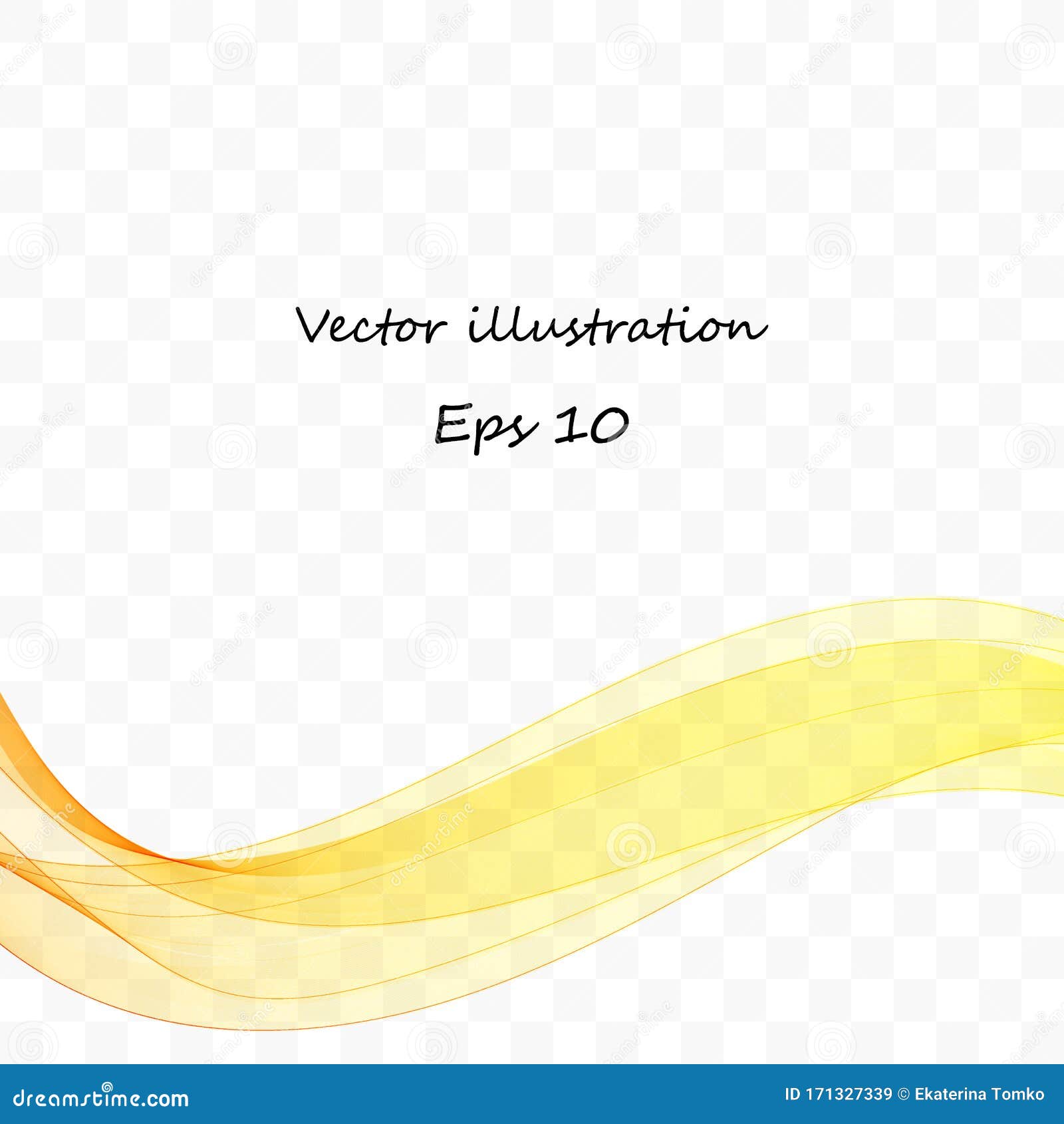Abstract Motion of Smooth Color Wave Vector. Curved Yellow Lines. Eps ...