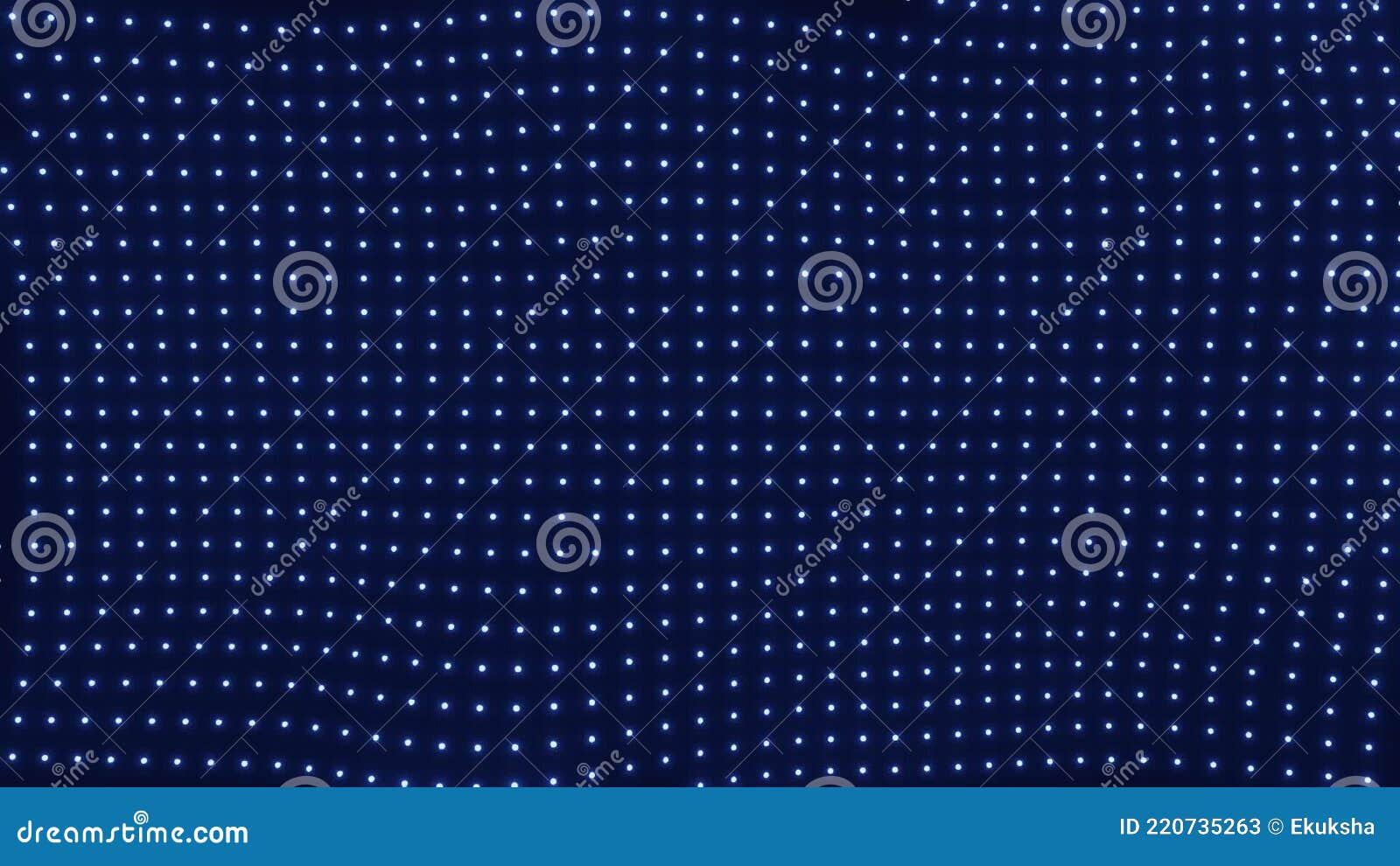 Abstract Motion of Wave Containing Many Neon Blue Dots Over Black ...