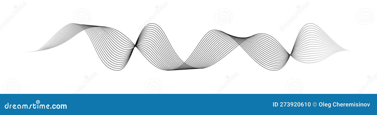 Abstract Motion Wave Vector Illustration. Black Design Element for ...