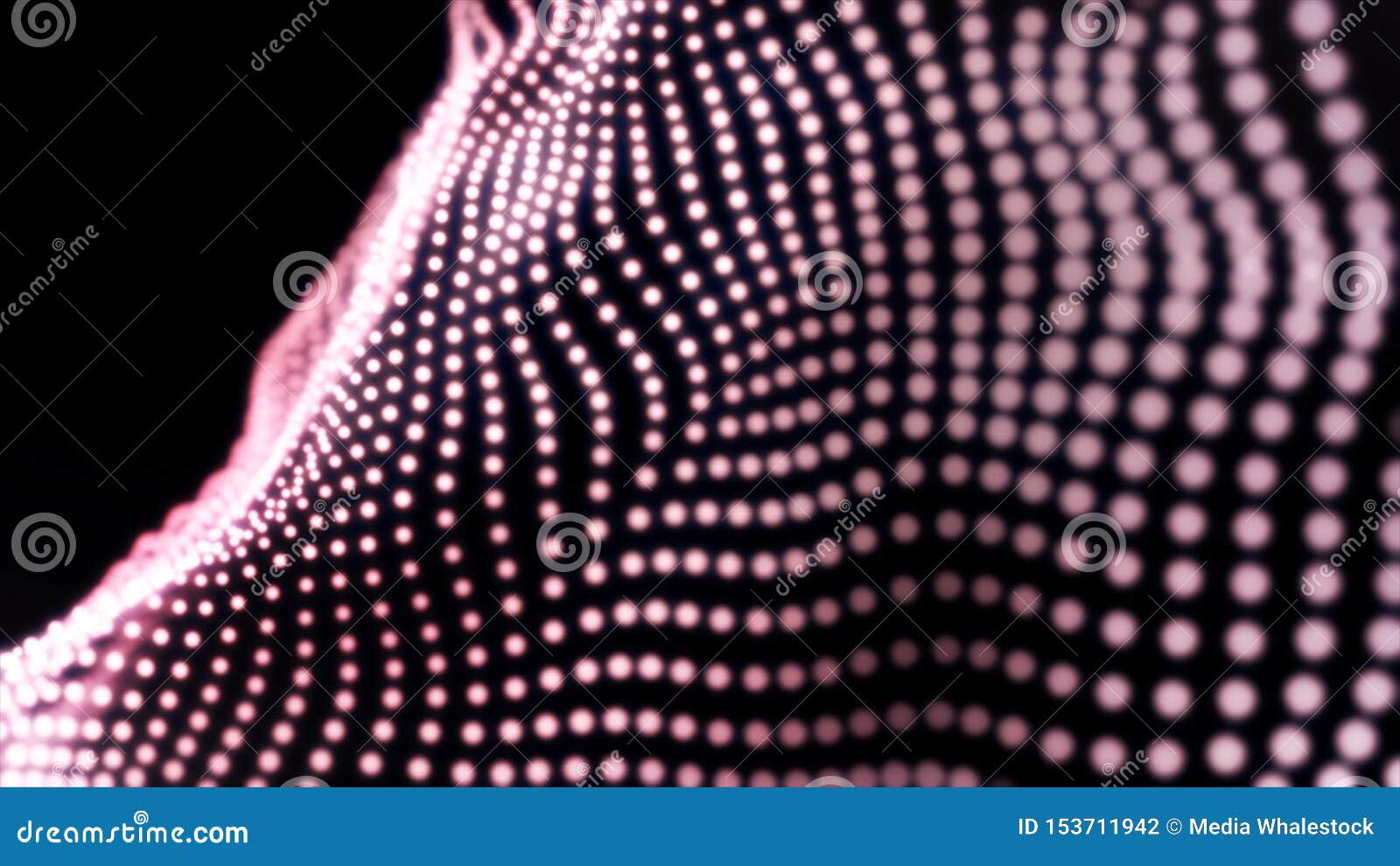 Abstract Motion, Waving Dots Texture with Glowing Defocused Particles ...