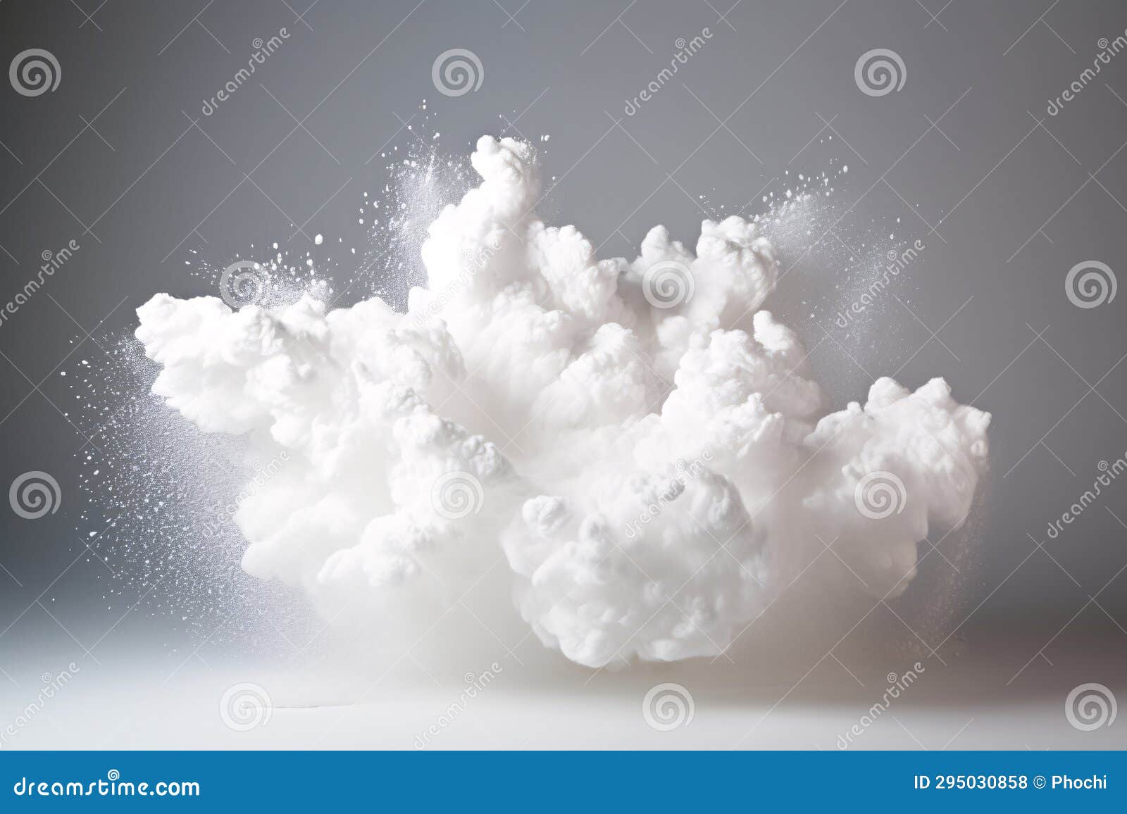 Abstract Motion of White Foam Flying in Air in Studio Light Stock ...