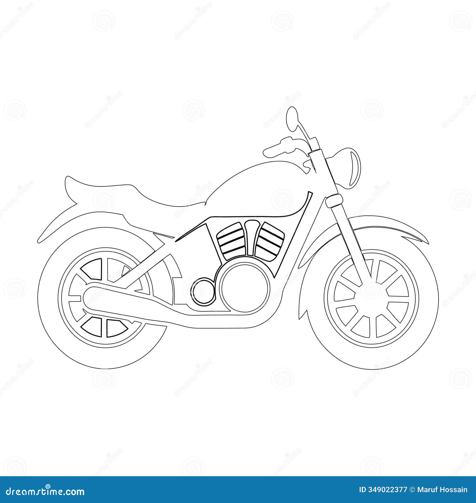 Abstract Motorcycle Outline - Continuous Line Vector Sketch Stock ...
