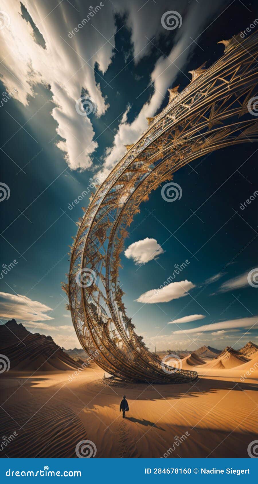 Abstract Landscape with a Hiker Stock Illustration - Illustration of ...