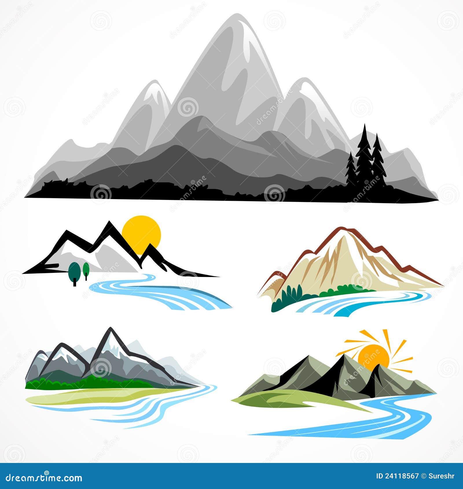 Abstract Mountain Logo Design. Vector Of Mountains And Valleys That ...