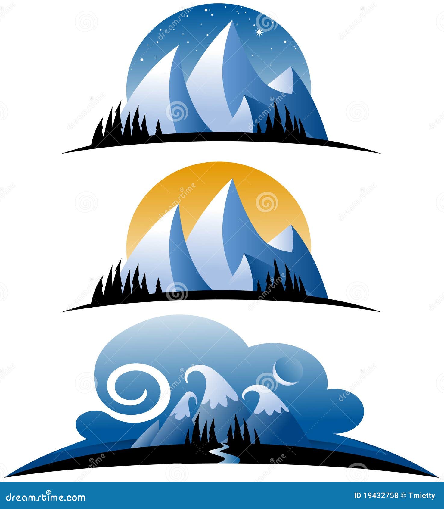 Abstract Mountain Icons stock vector. Illustration of alps - 19432758