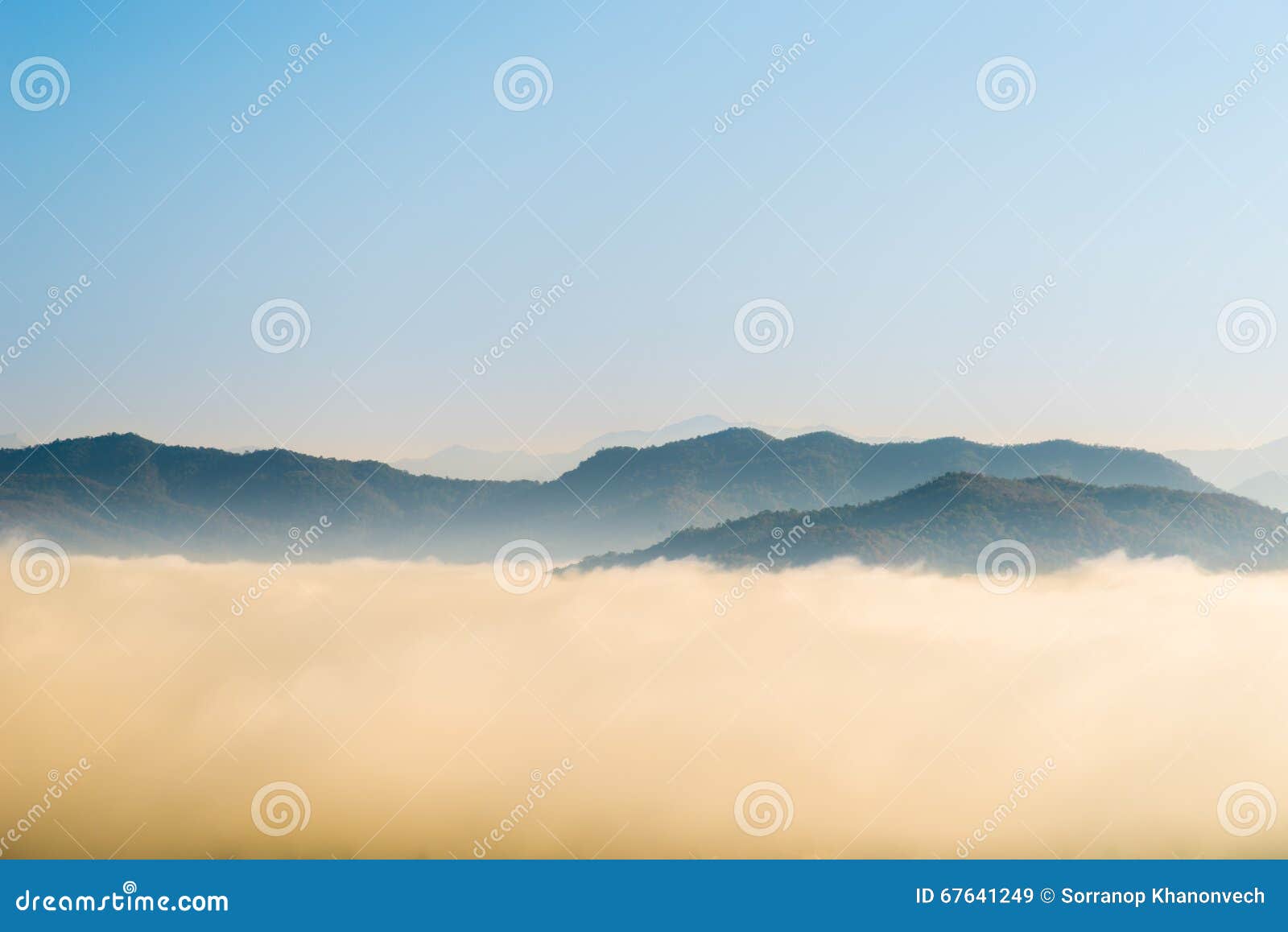 Abstract Mountain Nature of Misty Clouds Fast Movement. Stock Image ...