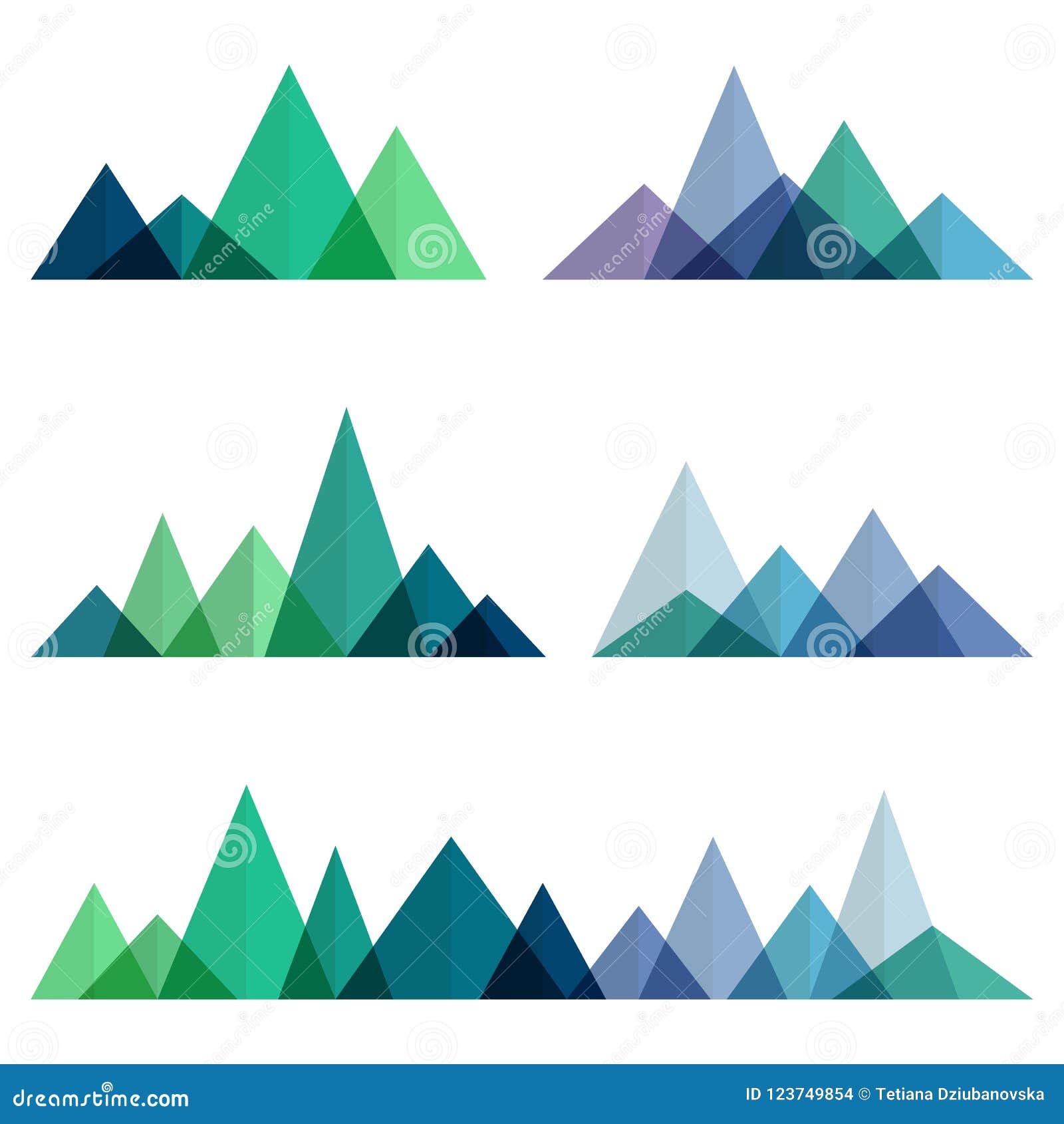 Abstract Mountains Ridges in Geometric Style. Stock Vector ...